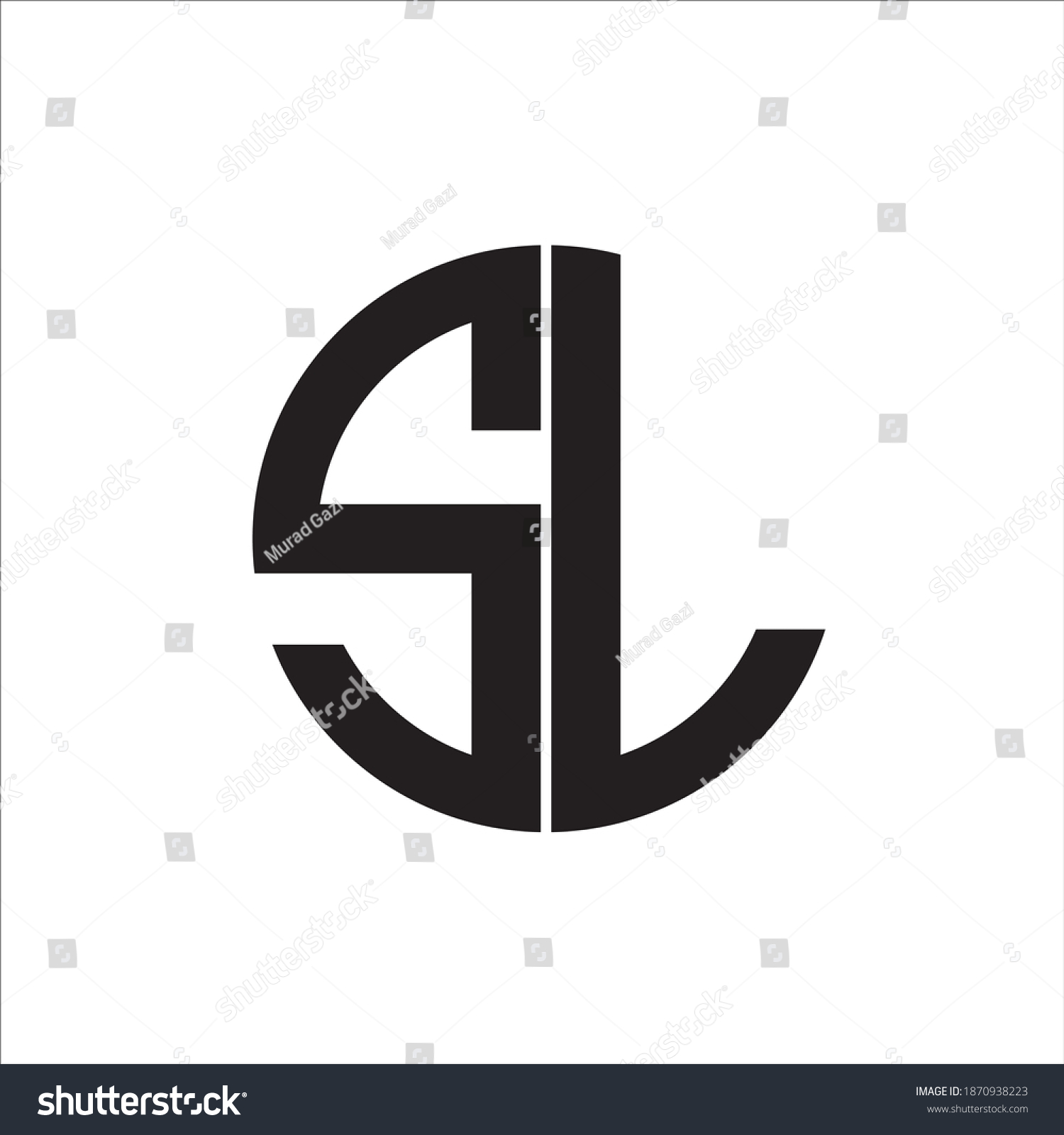 Sl Letters Logo Vector Design Stock Vector (Royalty Free) 1870938223