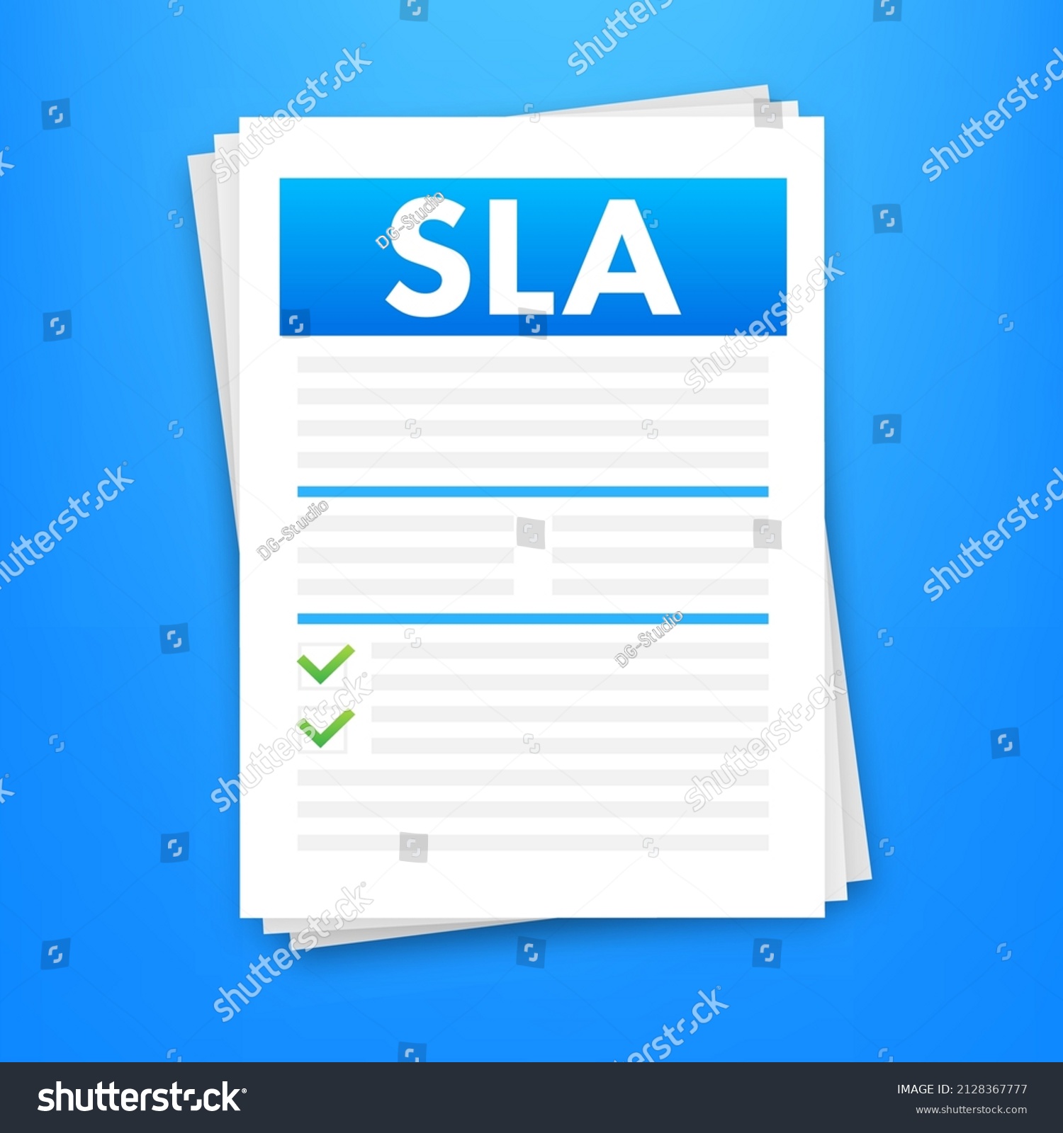 Sla Service Level Agreement Commitment Between Stock Vector (Royalty ...