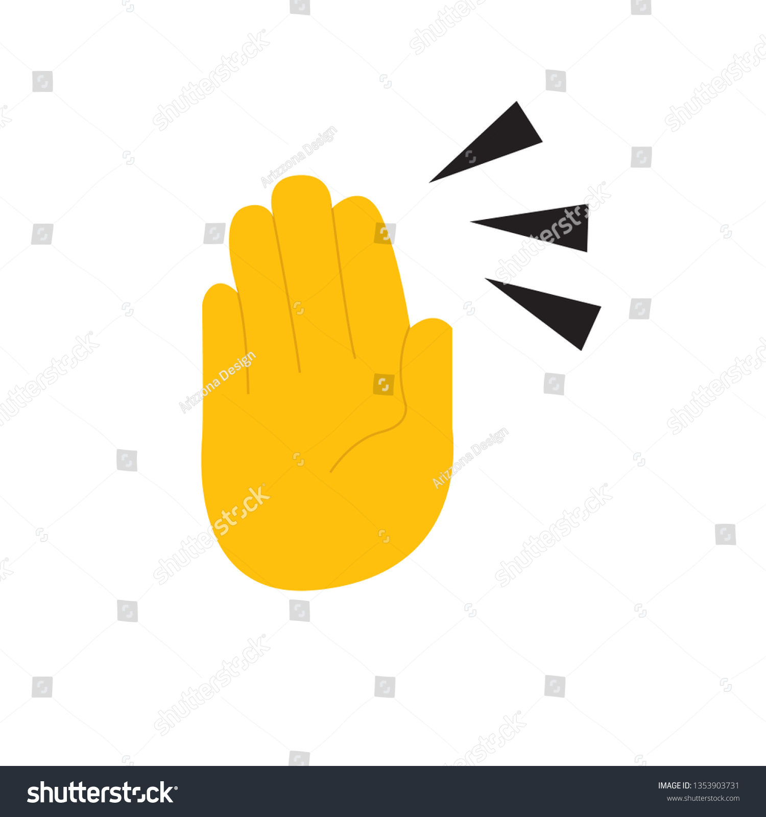 Slap Face High Five Hand Emoji: เวกเตอร์สต็อก (ปลอดค่าลิขสิทธิ์) 1353903731