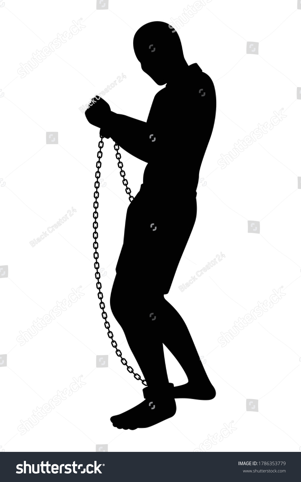 Slave Chain Silhouette Vector Stock Vector (Royalty Free) 1786353779
