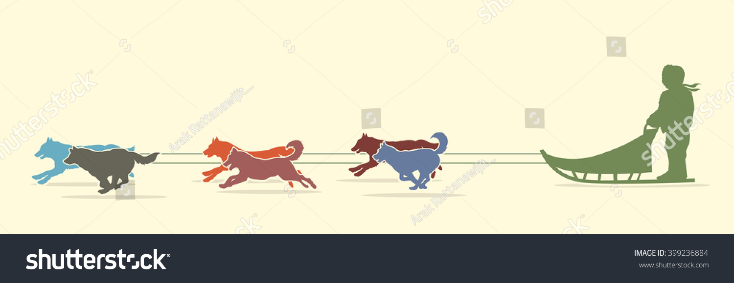 Sled Dogs Graphic Vector Stock Vector (Royalty Free) 399236884