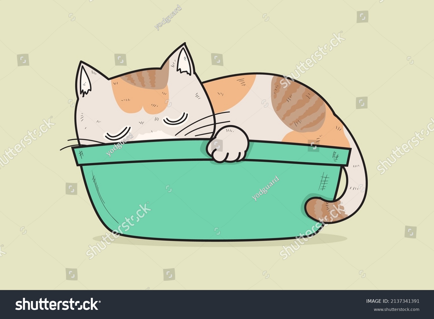 Sleep Cat Cartoon Vector Illustration Stock Vector (Royalty Free ...