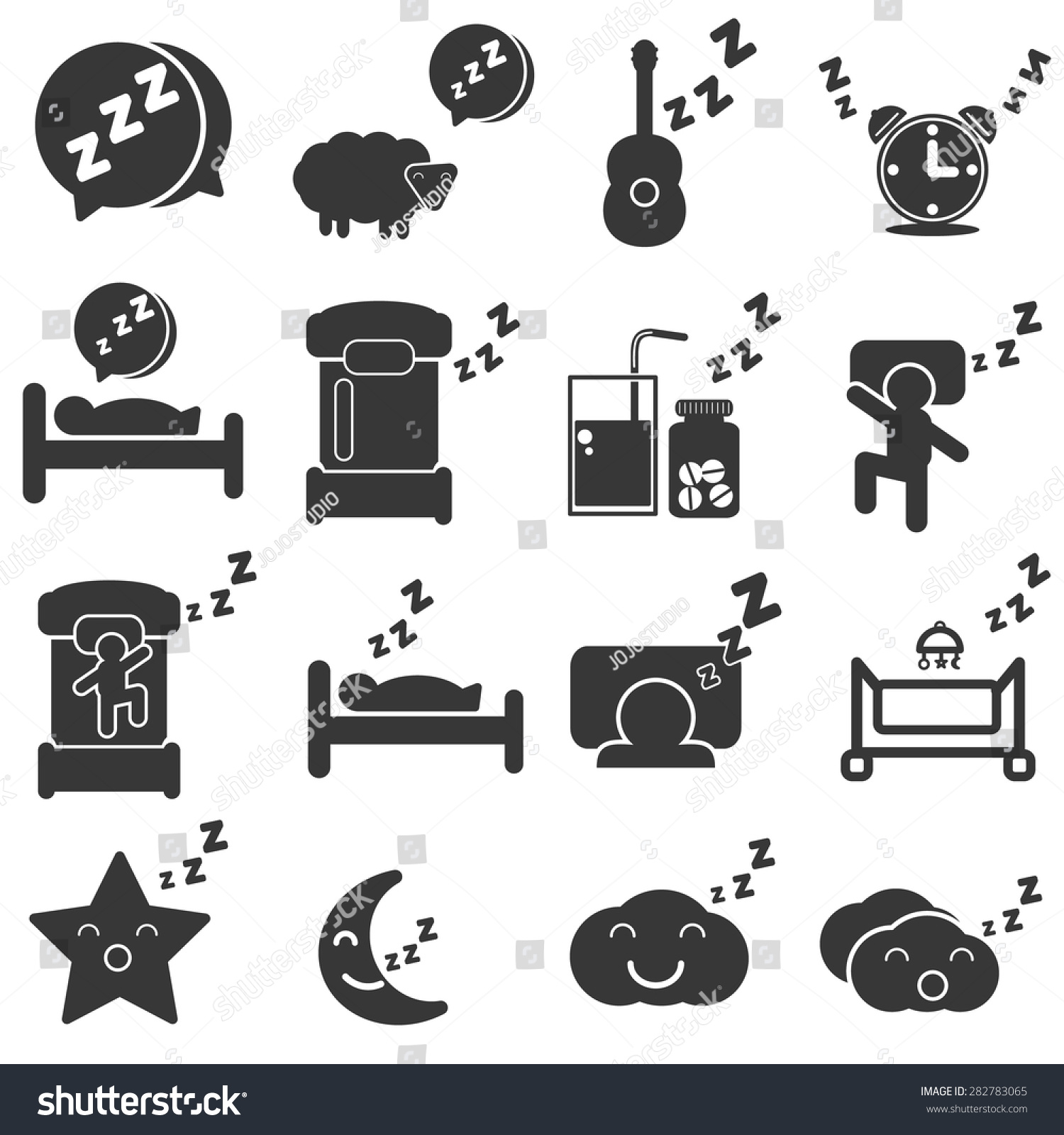 Sleep Icon Ilustración vectorial en stock 282783065 : Shutterstock