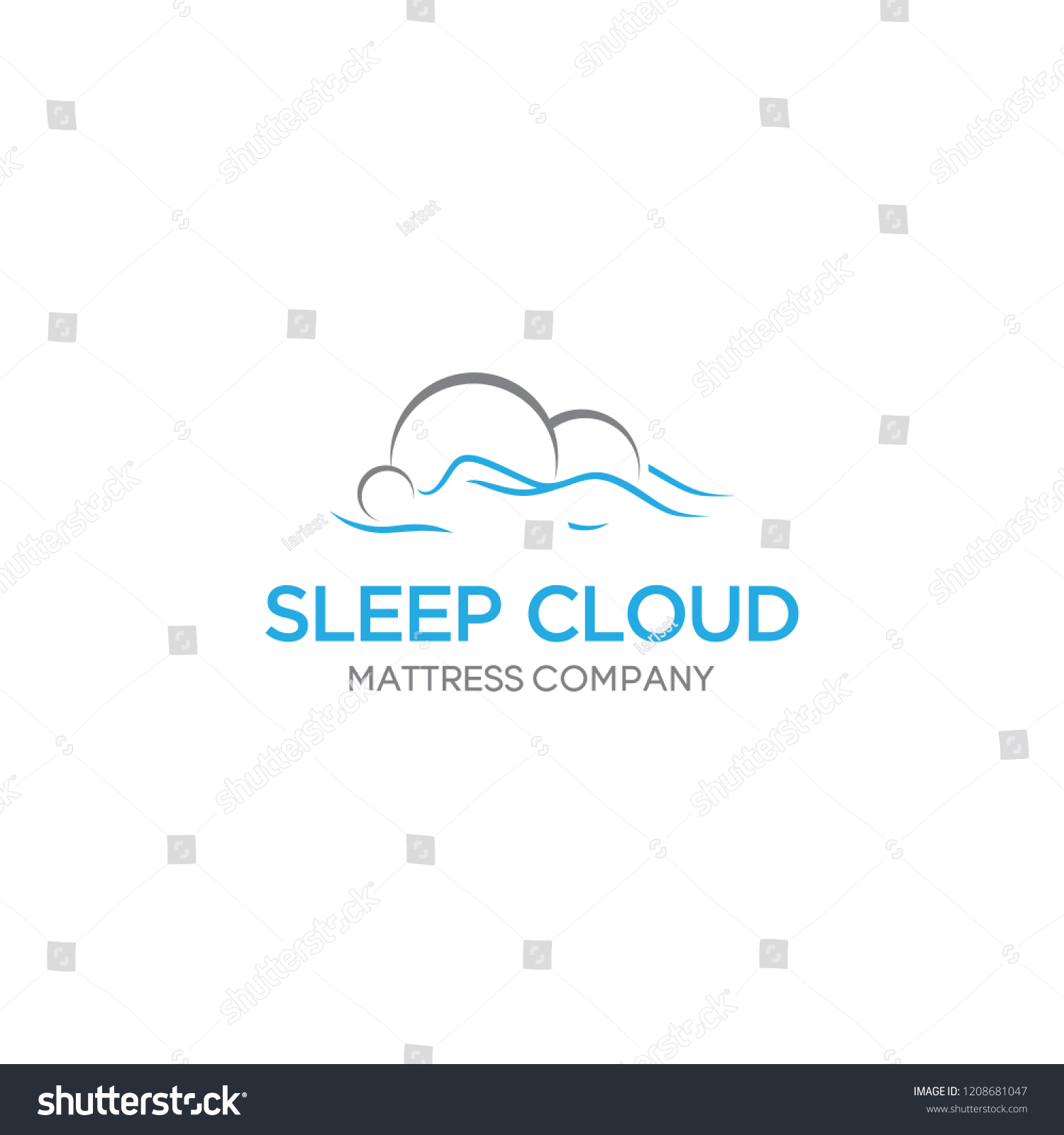 Sleep On Cloud Vector Logo Design Stock Vector (Royalty Free ...