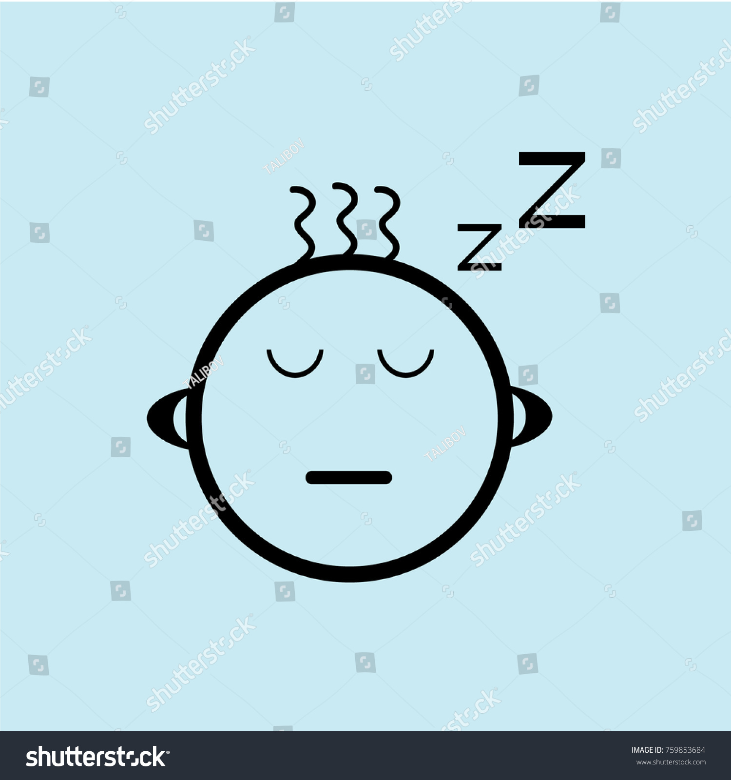 Sleeping Baby Icon Vector Stock Vector (Royalty Free) 759853684