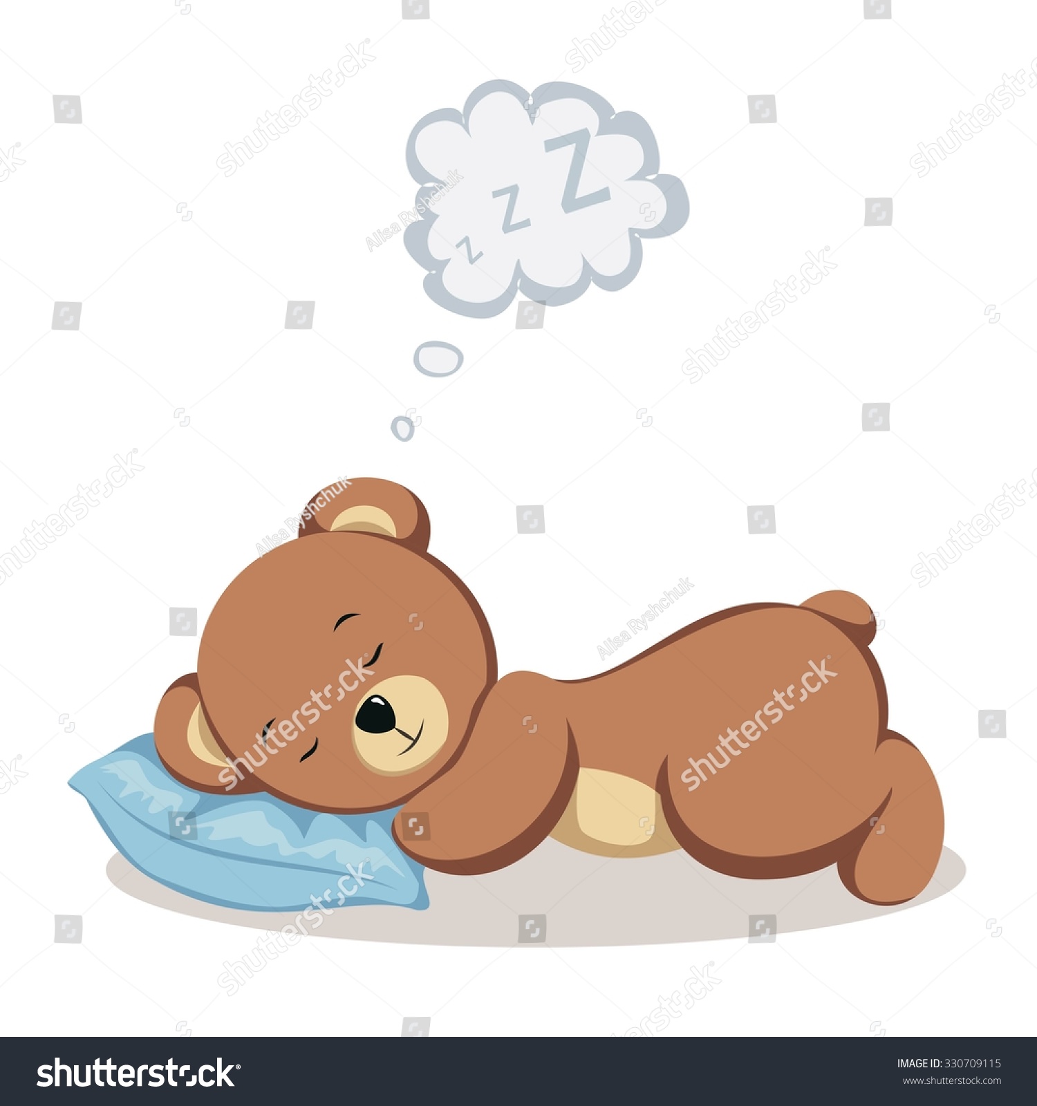 Sleeping Cartoon Teddy Bear Stock Vector 330709115 - Shutterstock