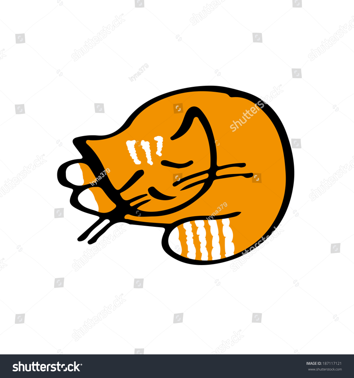 Sleeping Cat Icon Stock Vector (Royalty Free) 187117121