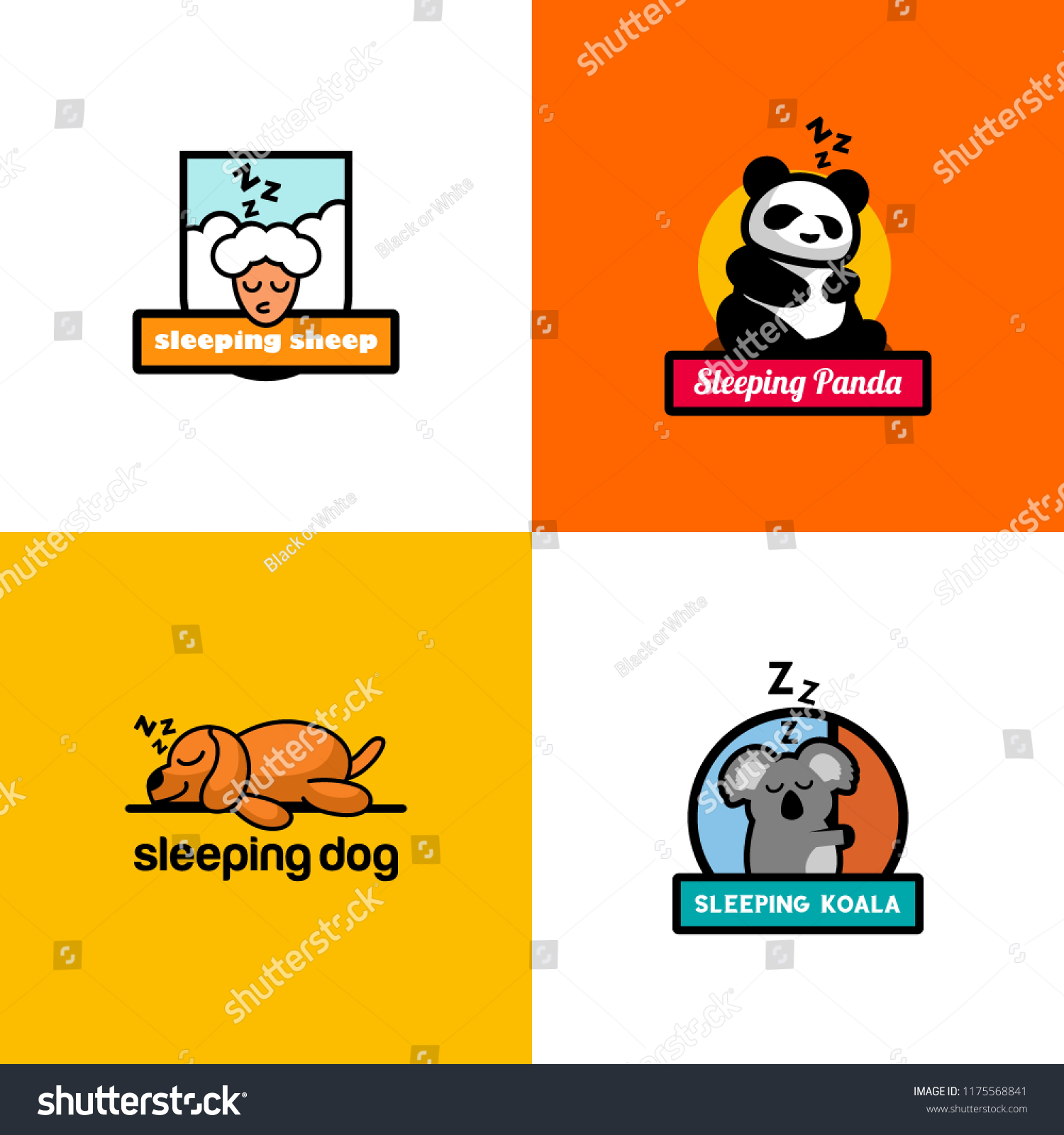 Sleeping Logo Design Stock Vector (Royalty Free) 1175568841 | Shutterstock