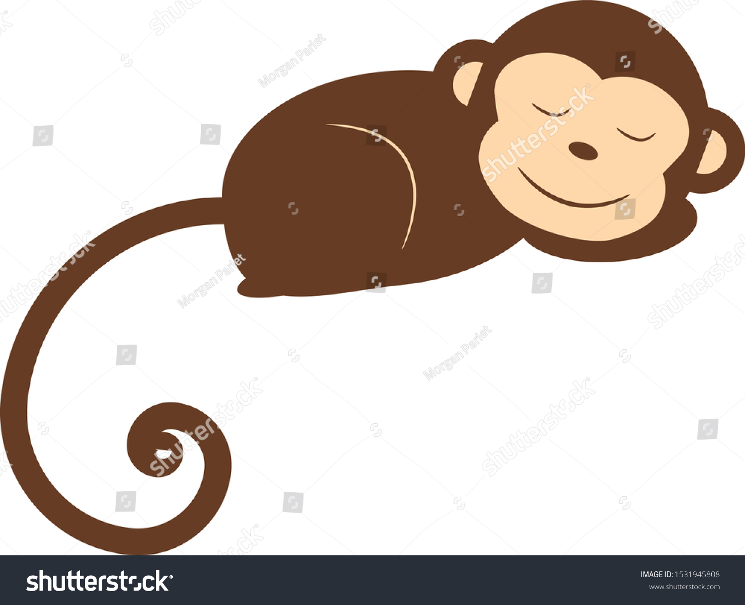 Sleeping Monkey Vector Kids Stock Vector (Royalty Free) 1531945808