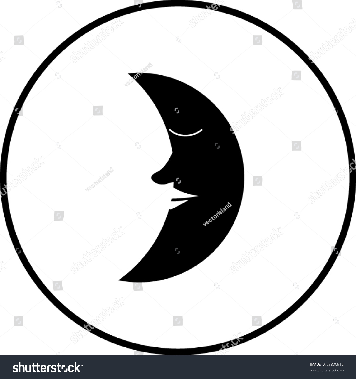 Sleeping Moon Symbol Stock Vector (Royalty Free) 53800912 | Shutterstock