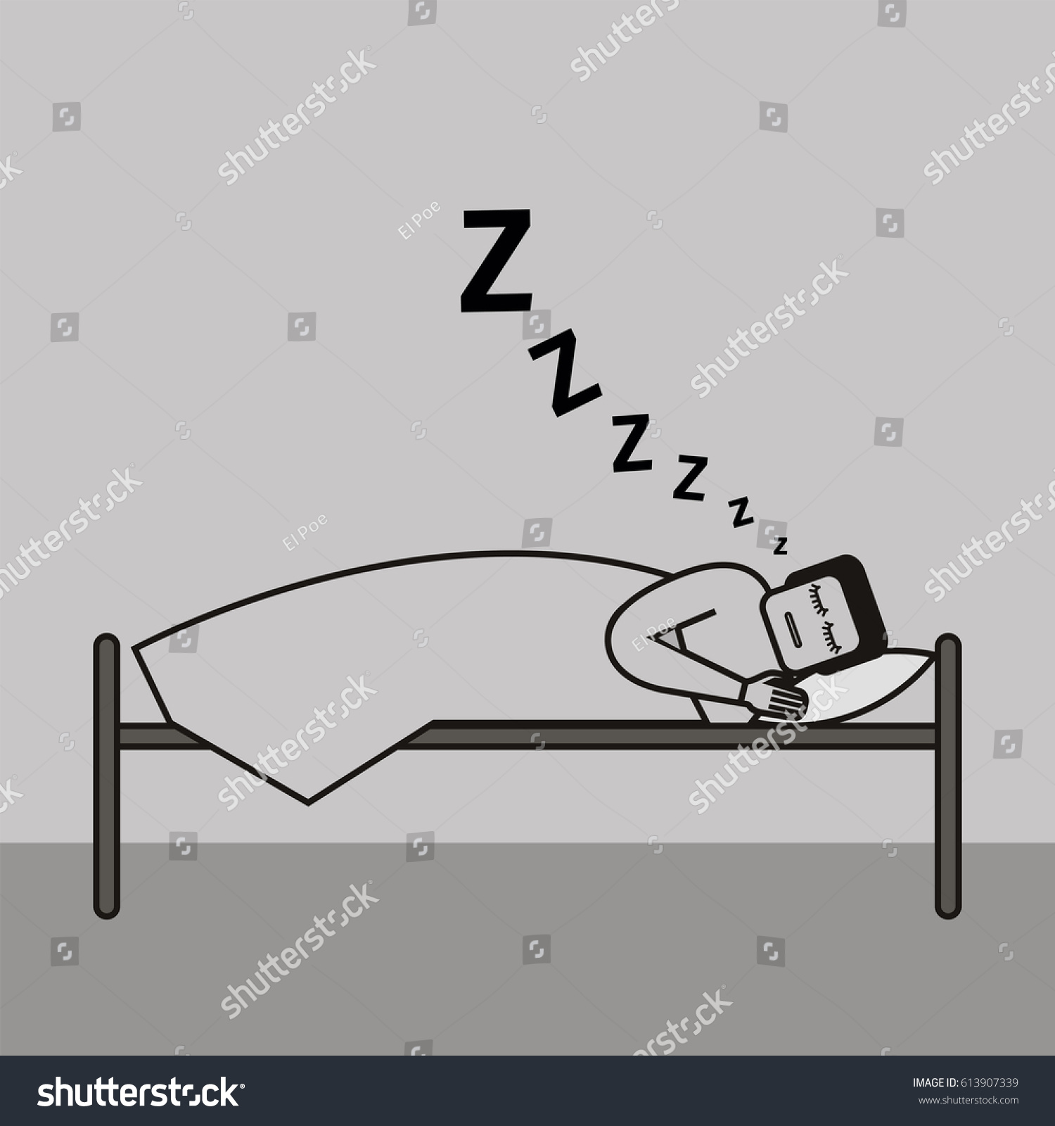 Sleeping Person Sleeper Vector Illustration Stock Vector (Royalty Free ...