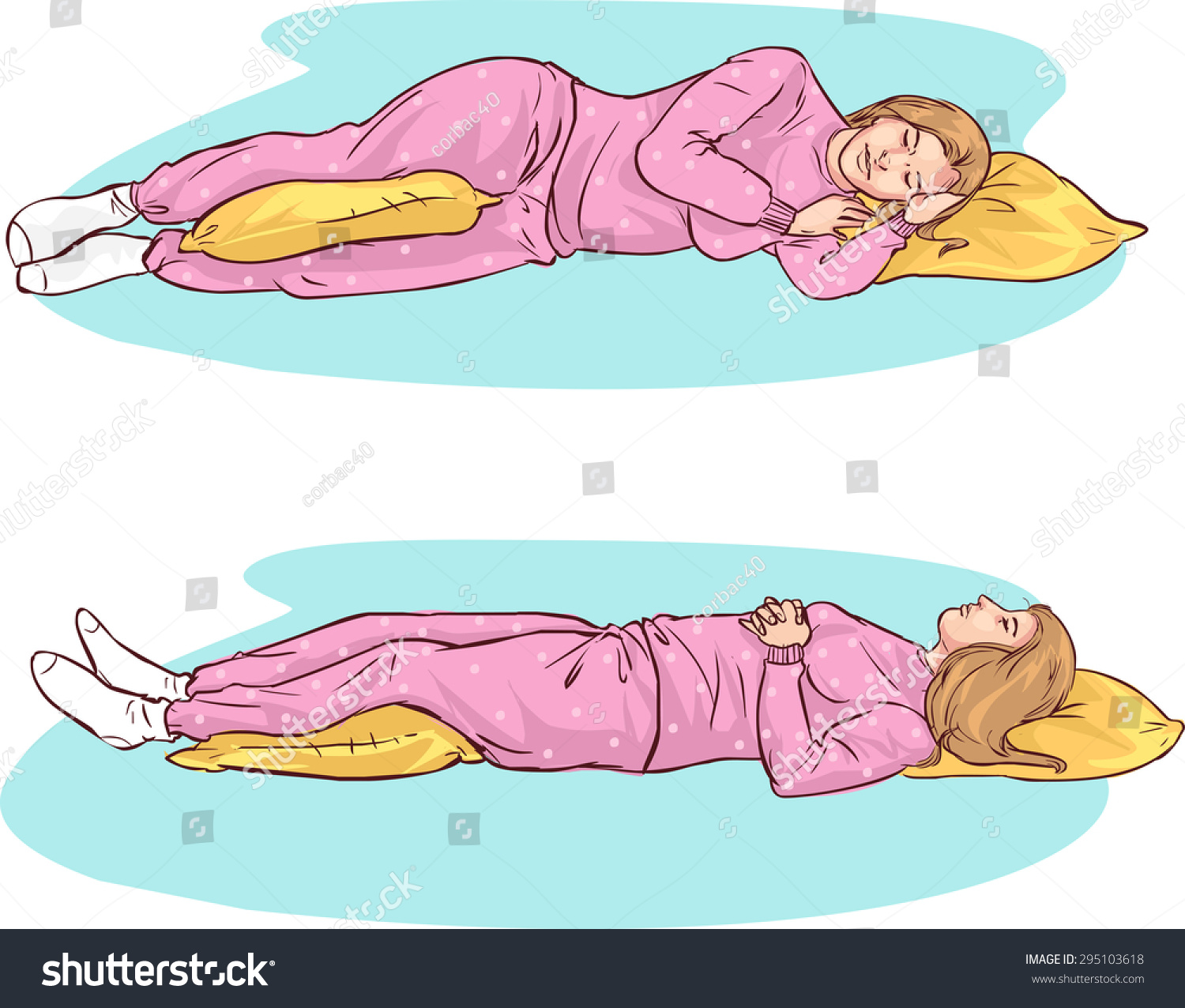 Sleeping Positions Stock Vector (Royalty Free) 295103618 | Shutterstock