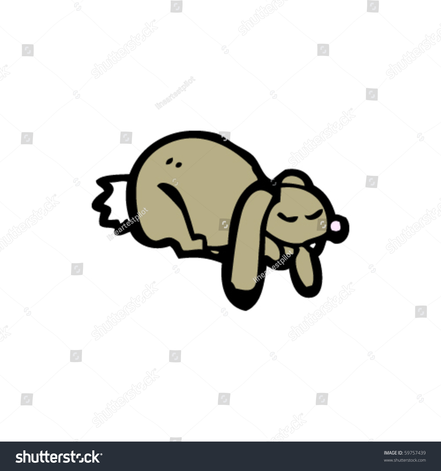Sleeping Rabbit Cartoon Stock Vector (Royalty Free) 59757439 | Shutterstock