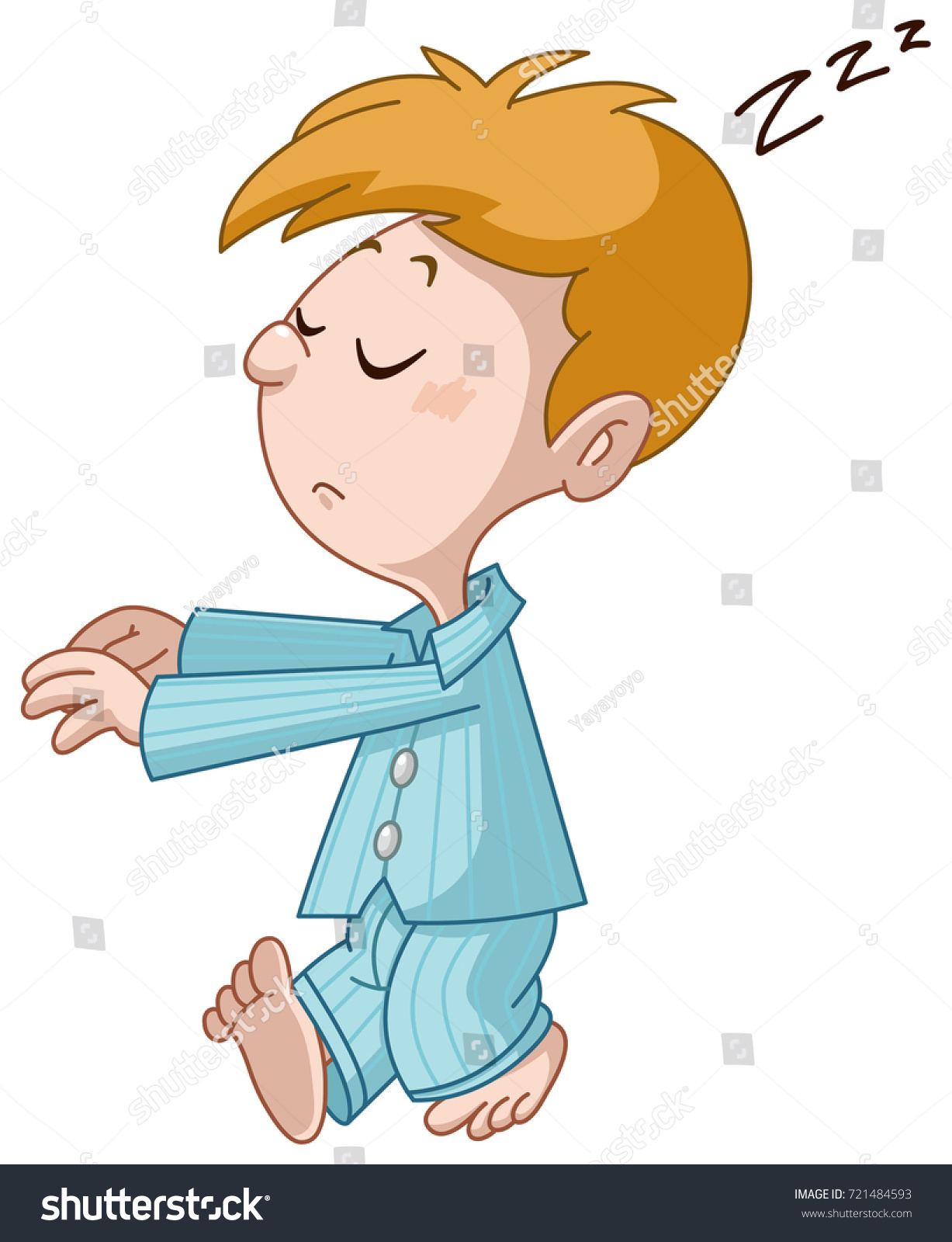 Sleepwalking Kid Stock Vector 721484593 - Shutterstock