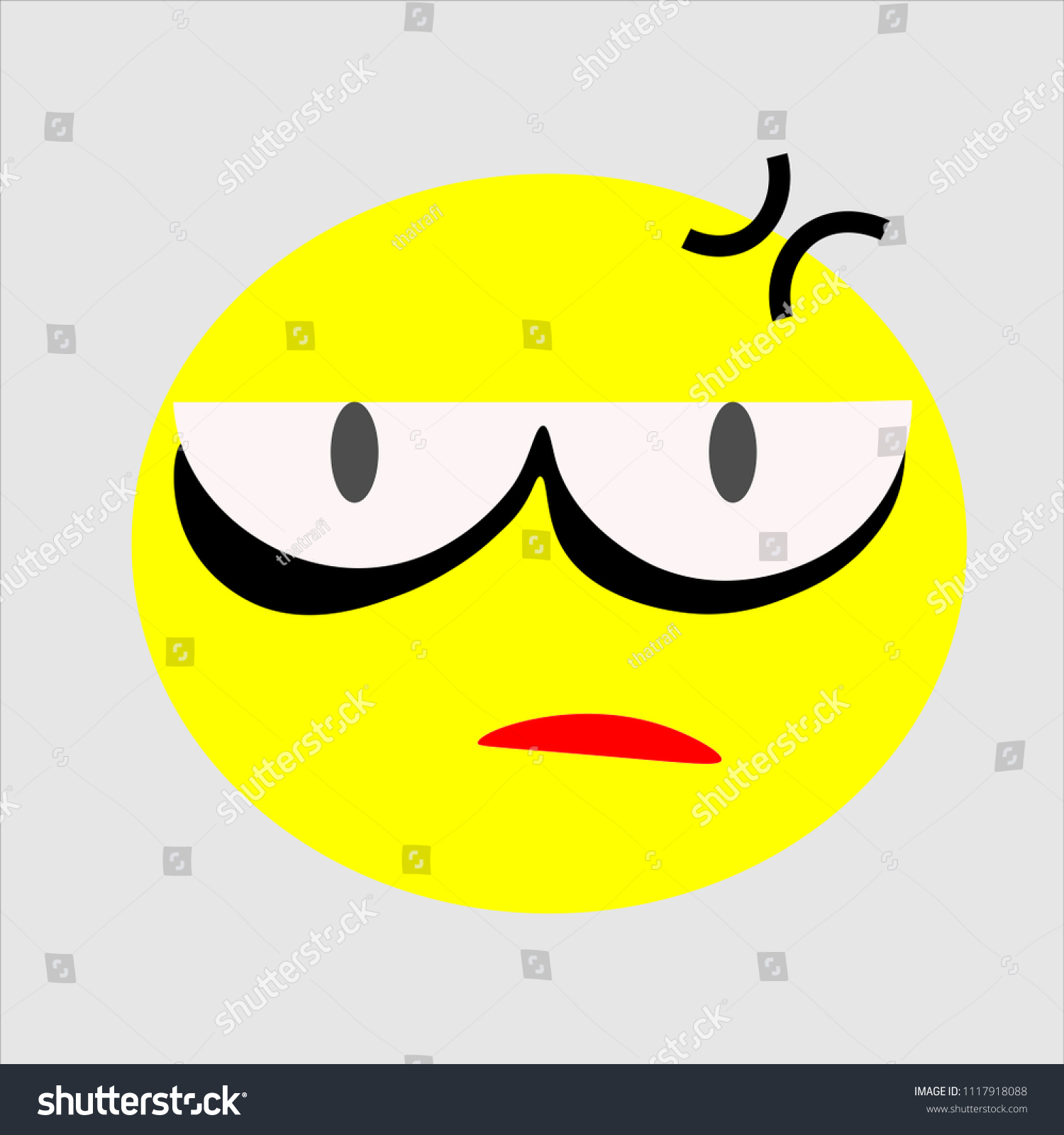 Sleepy Angry Emoticon Vector: vector de stock (libre de regalías ...