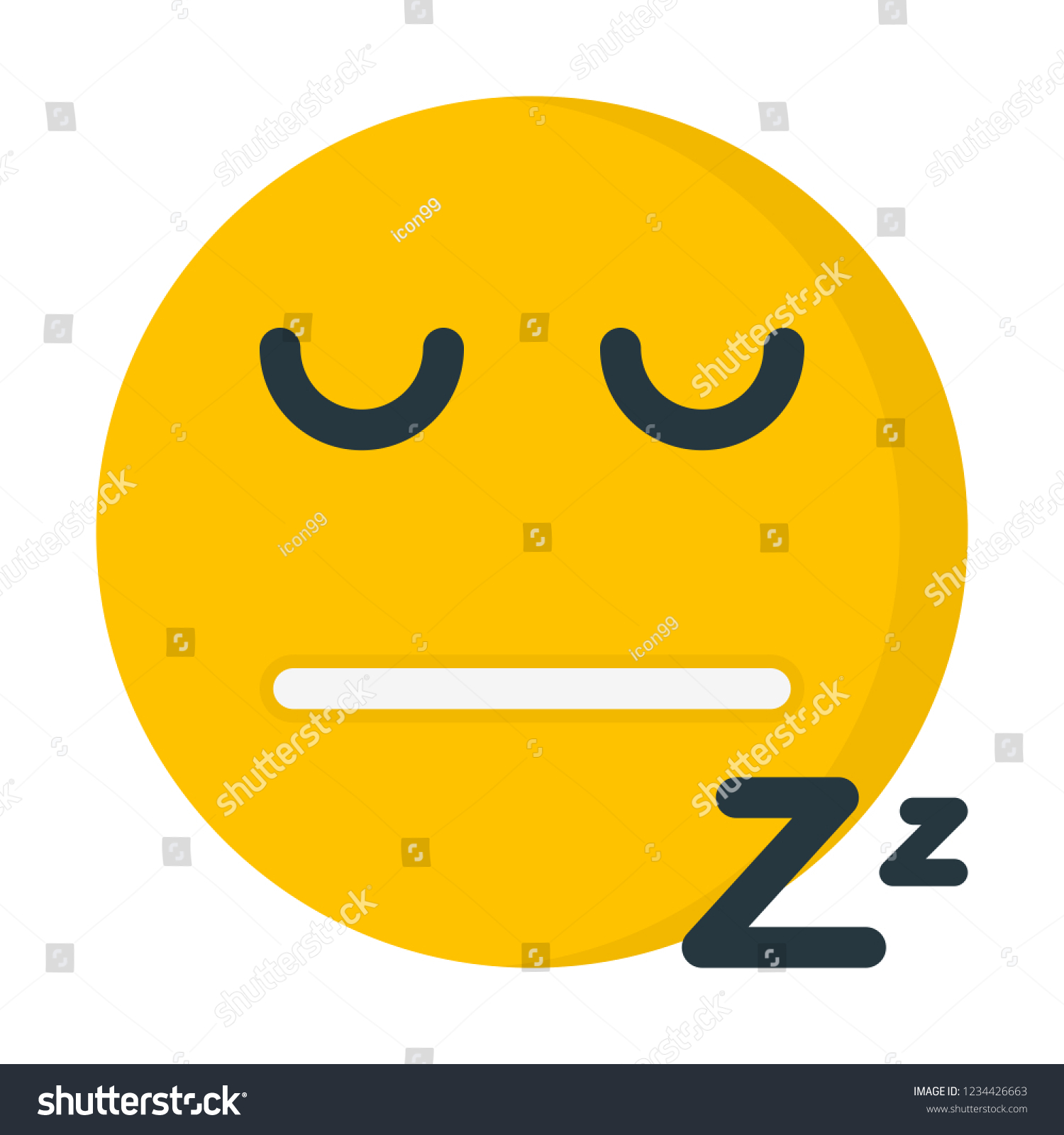 Sleepy Face Emoticon Stock Vector (Royalty Free) 1234426663 | Shutterstock