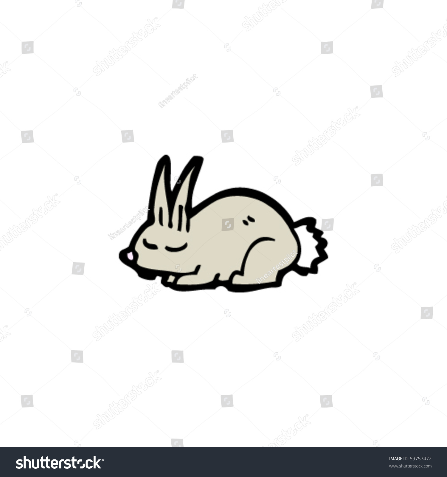 Sleepy Rabbit Cartoon Stock Vector (Royalty Free) 59757472