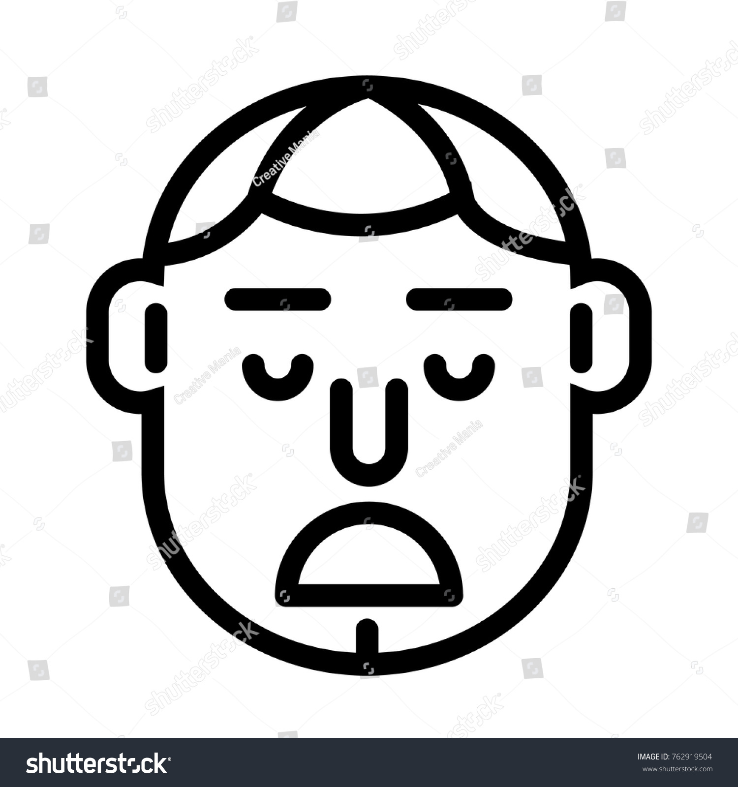 Sleepy Vector Outline Icon Stock Vector (Royalty Free) 762919504