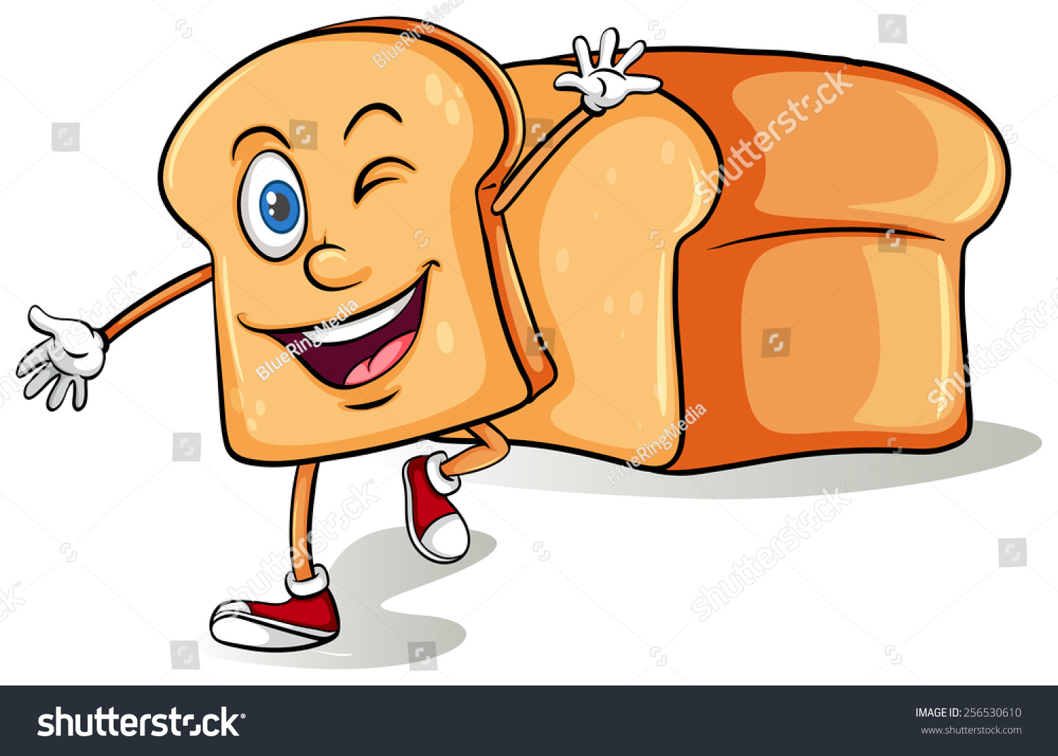 Sliced Bread Face On White Background Stock Vector (Royalty Free ...
