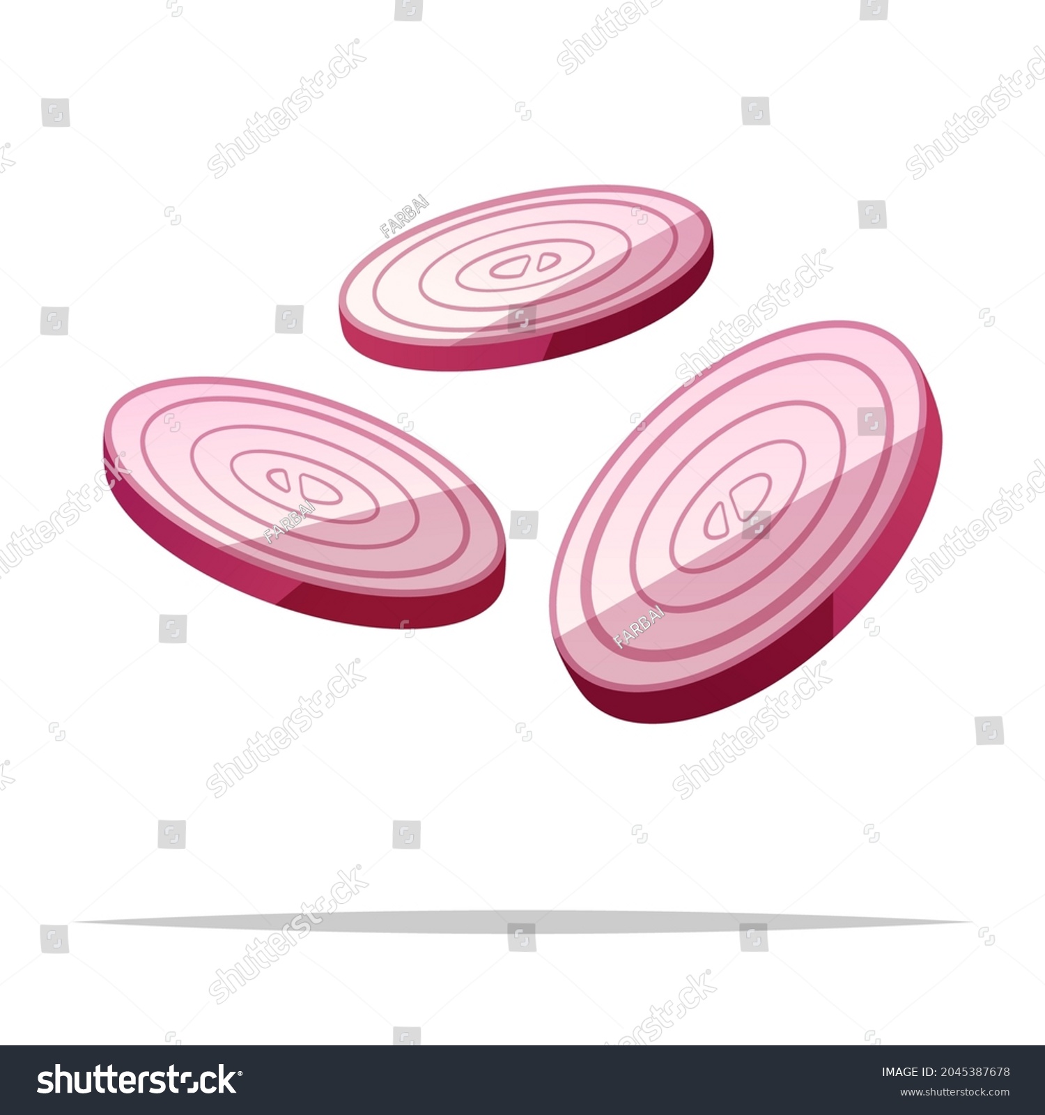 Sliced Red Onion Vector Isolated Stock Vector (Royalty Free) 2045387678 ...