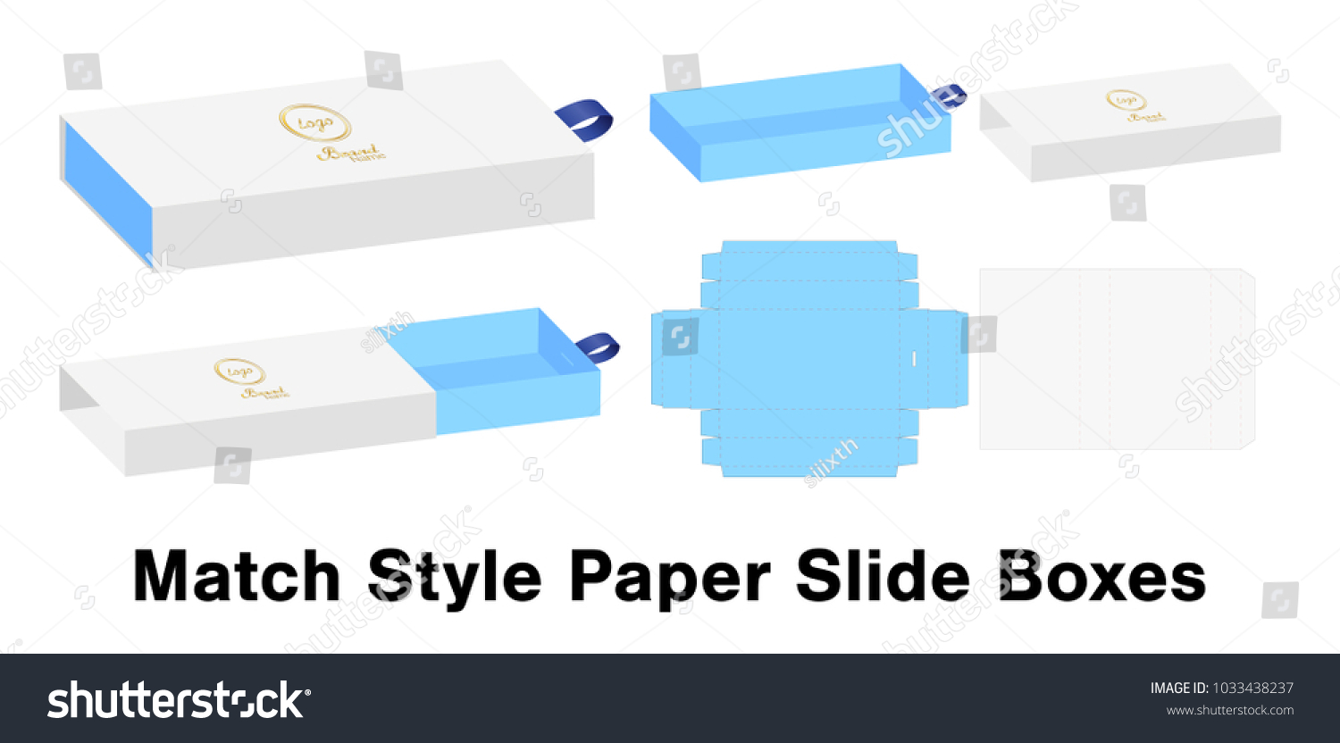 Slide Box Die Cut Mock Template Stock Vector (Royalty Free) 1033438237