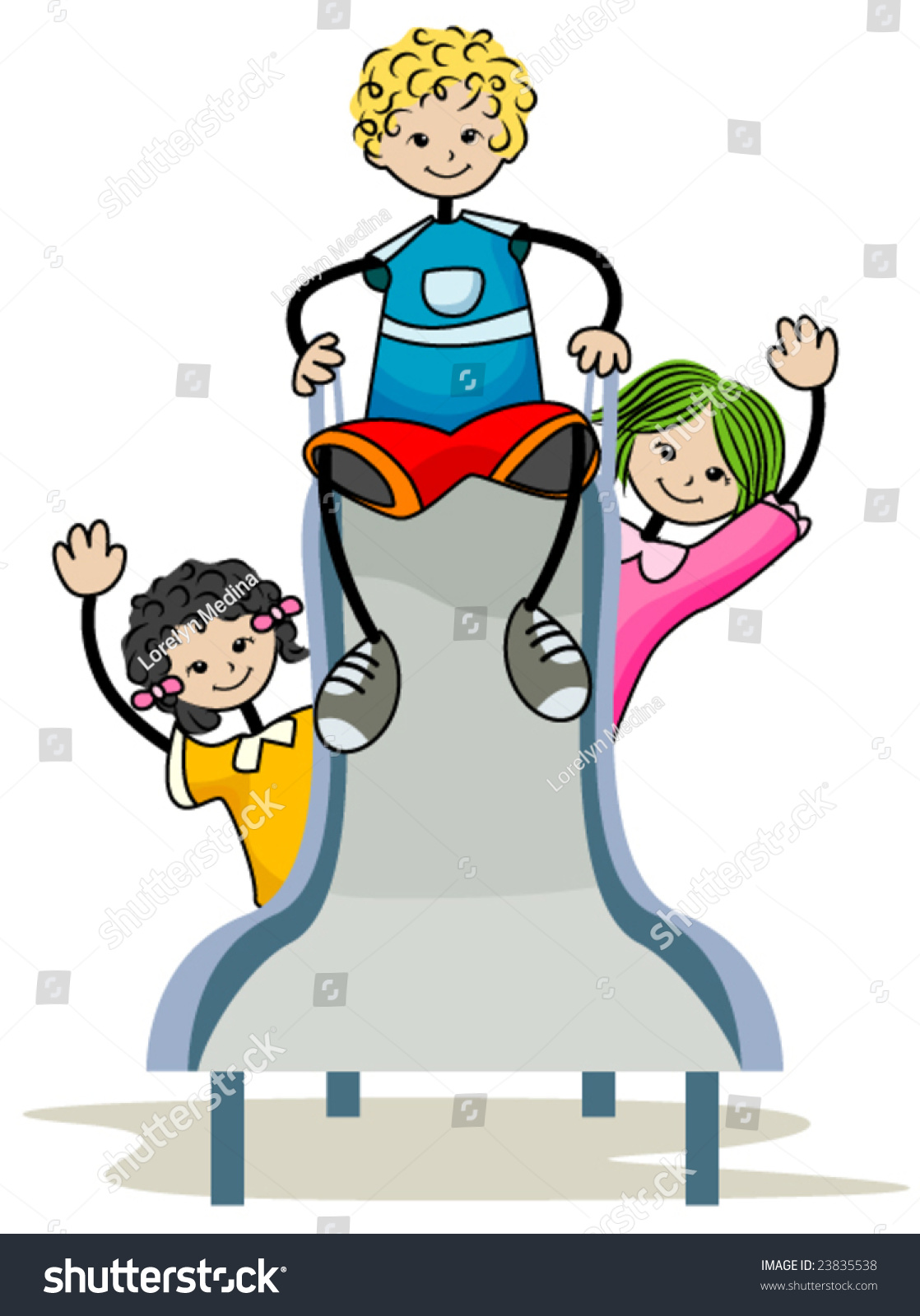 Sliding Kids Vector Stock Vector (Royalty Free) 23835538