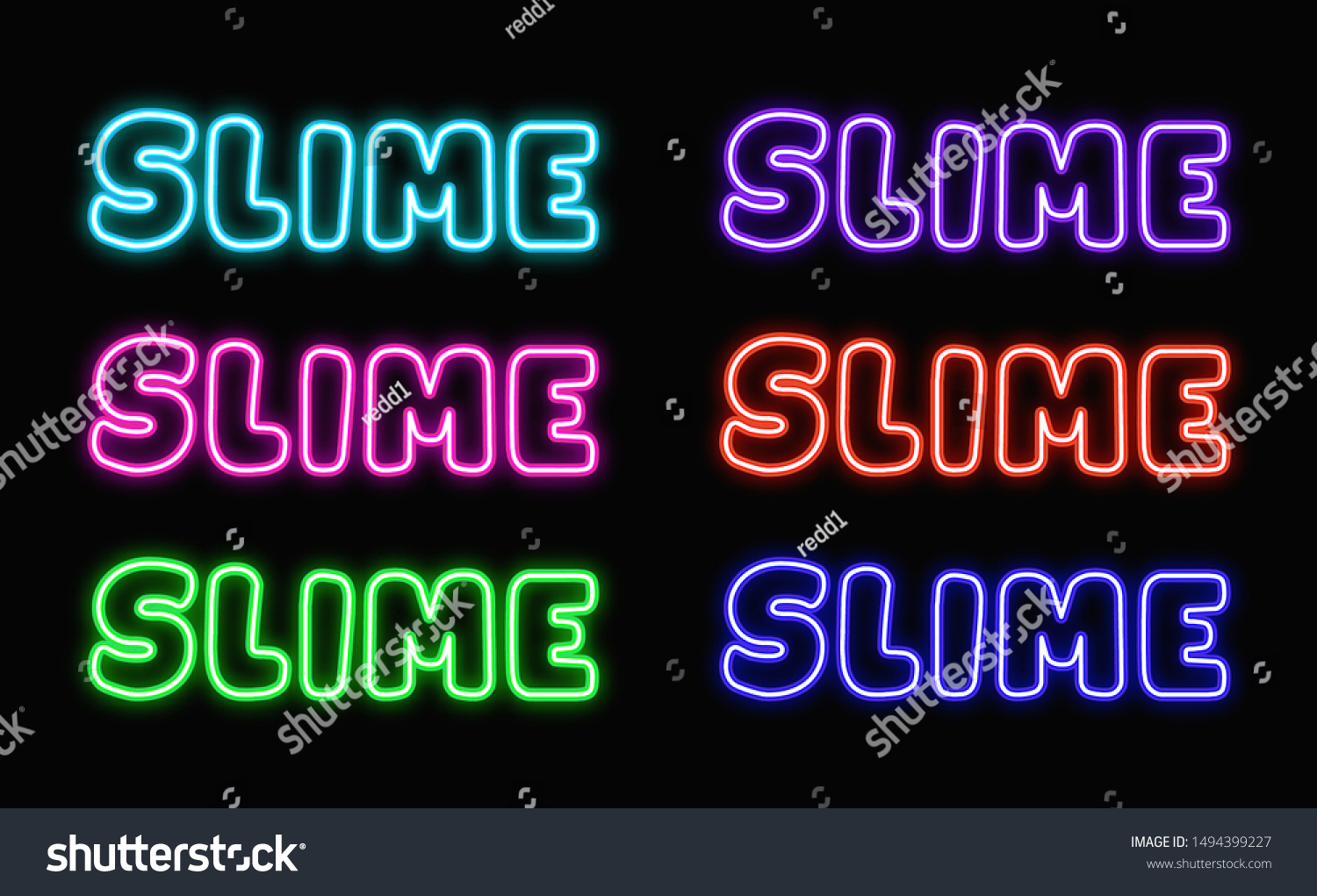 Slime Neon Vector Logo Set: เวกเตอร์สต็อก (ปลอดค่าลิขสิทธิ์) 1494399227 ...