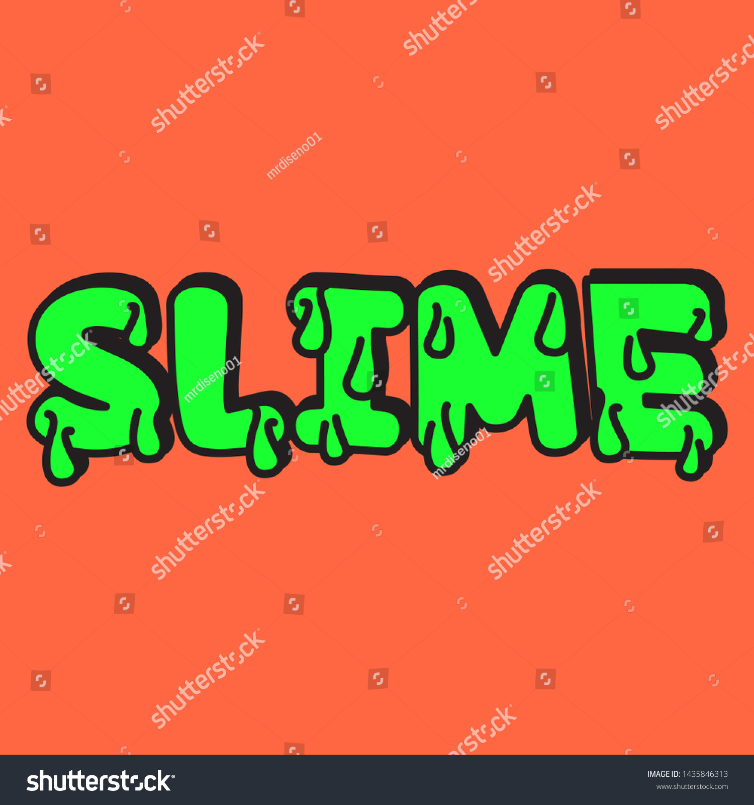 Slime Typography Text Slogan Print Vector Stock Vector (Royalty Free ...