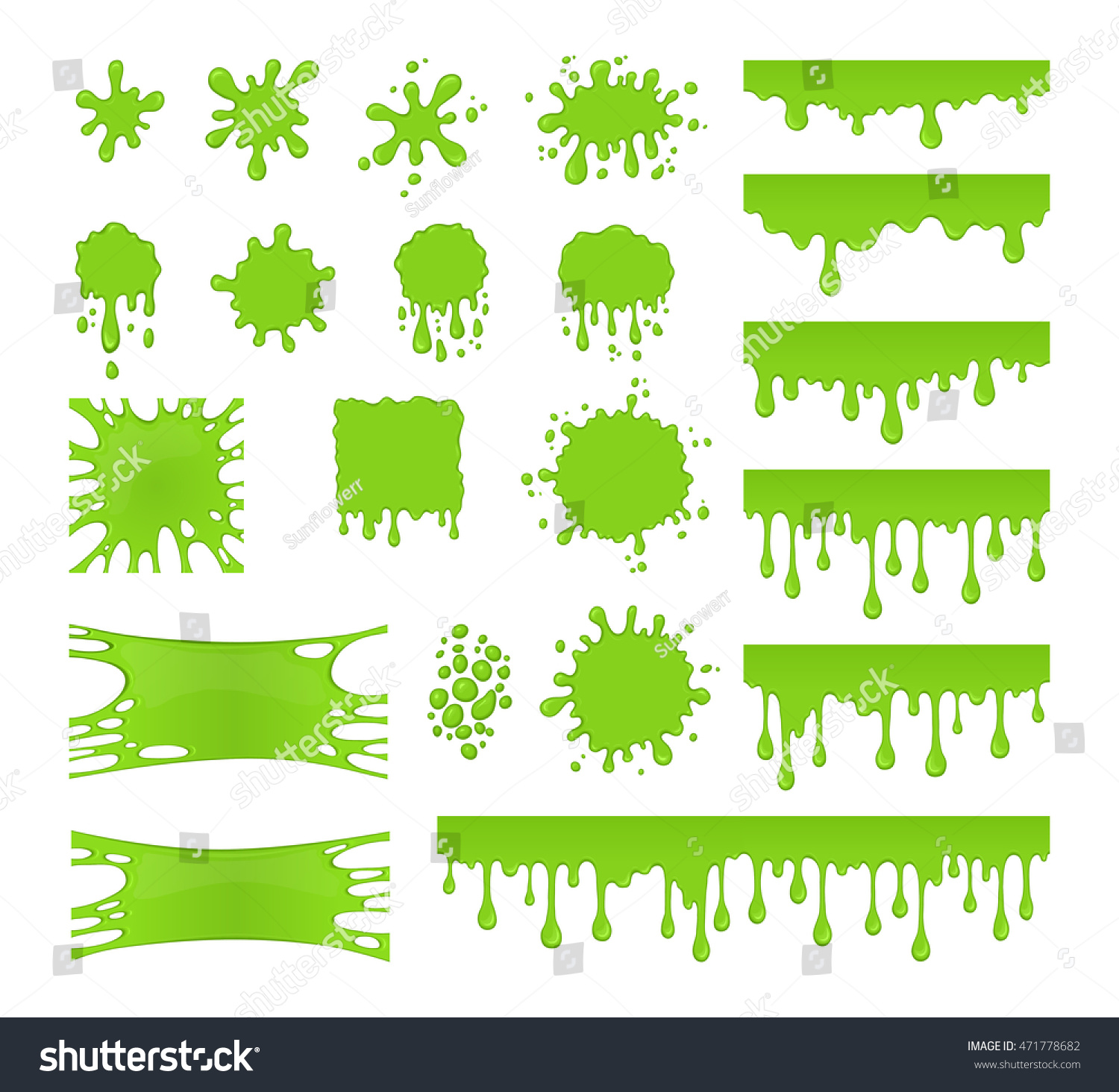 Slime Vector Set Collection Blots Splashes Stock Vector 471778682 Shutterstock