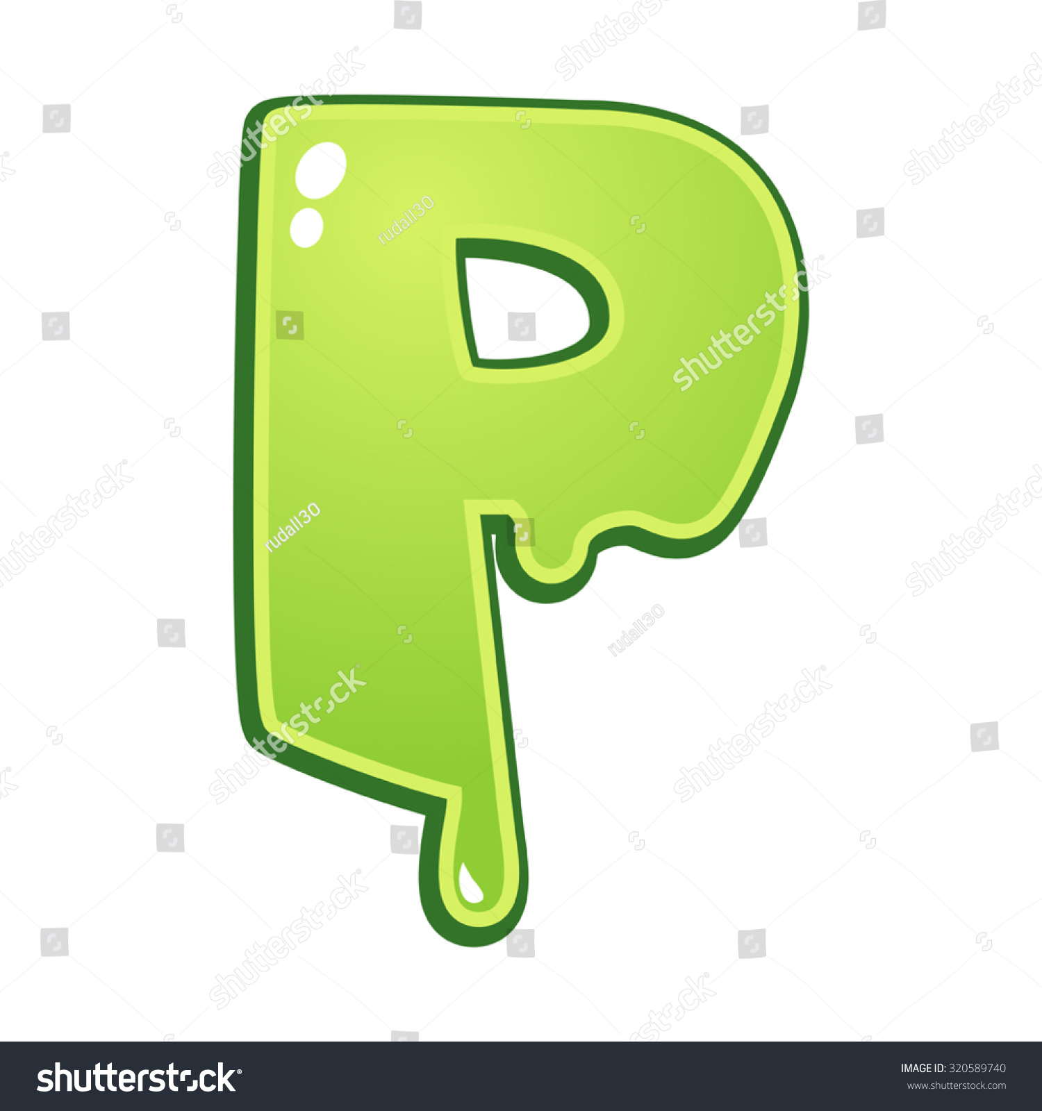 Slimy Font Type Letter P Stock Vector (Royalty Free) 320589740