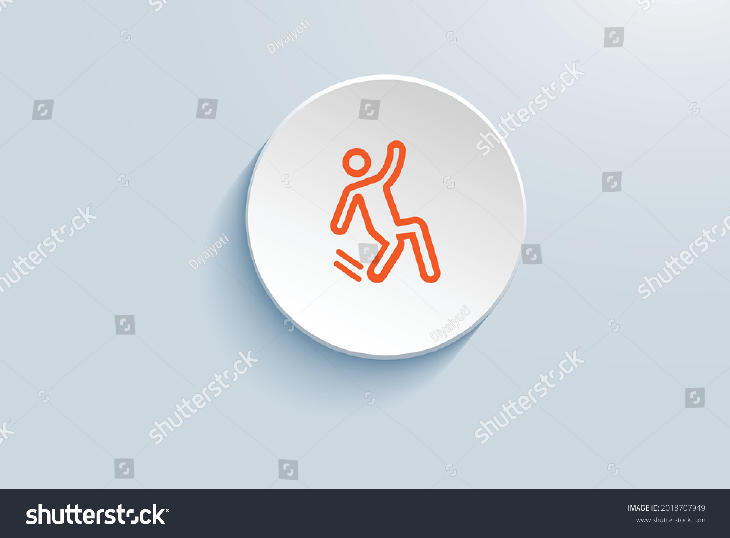 Slip Falls Icon Vector Design Stock Vector (Royalty Free) 2018707949