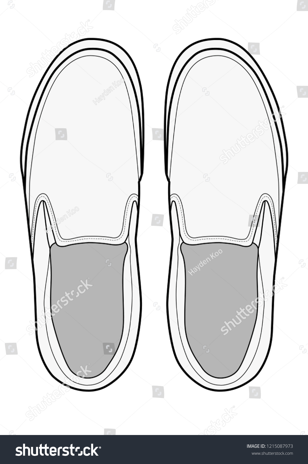 Slipon Shoes Illustrator Vector Template Stock Vector (Royalty Free ...