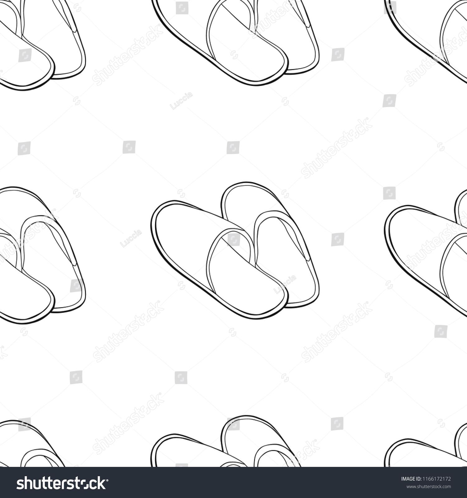 Slippers Seamless Pattern Shoes Vector Background Stock Vector (Royalty ...