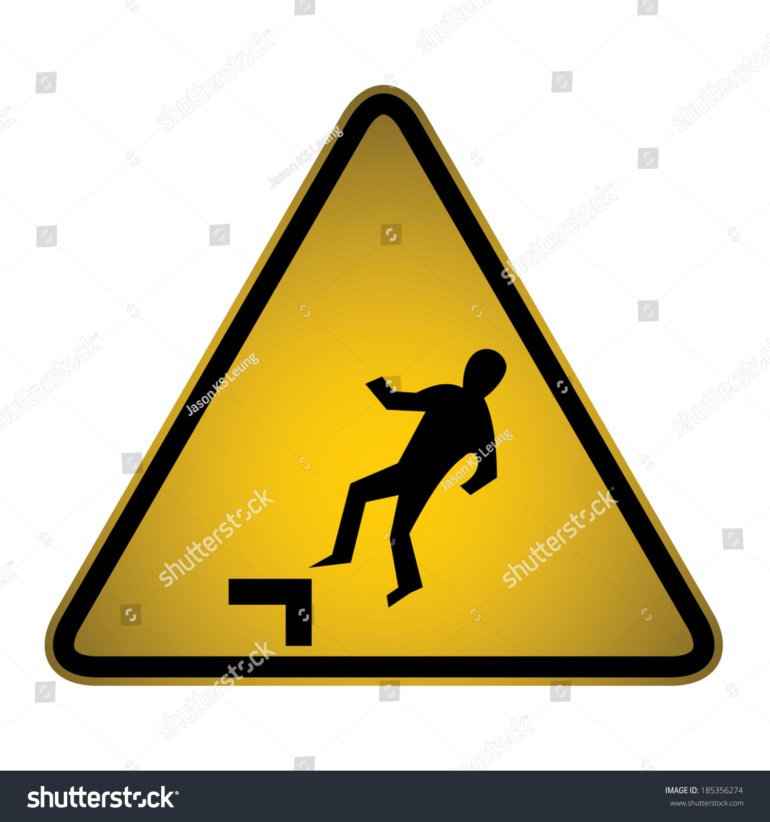 Slips Trips Warning Sign Vector Stock Vector (Royalty Free) 185356274