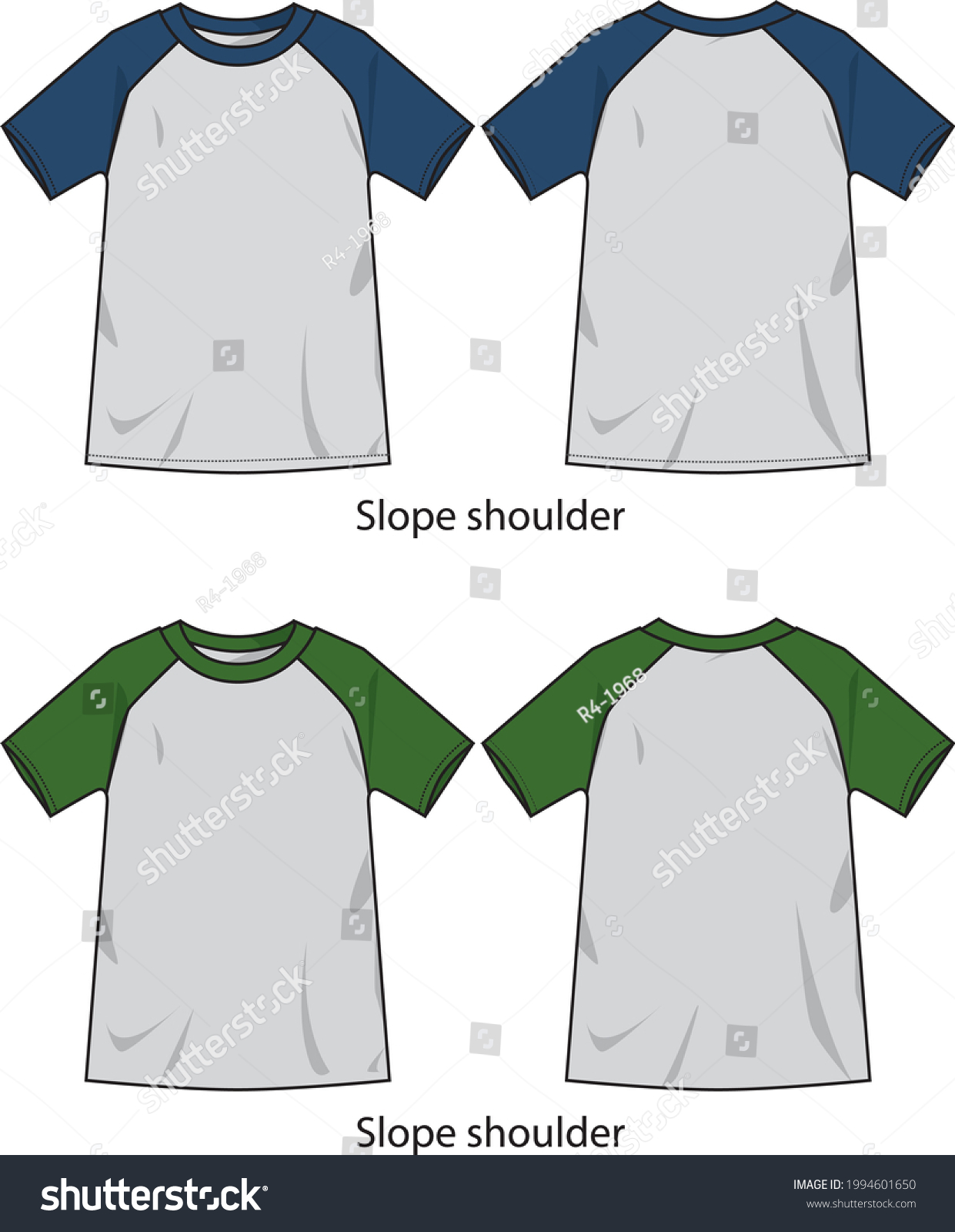 Slope Shoulder Boys Vector Template Stock Vector (Royalty Free) 1994601650