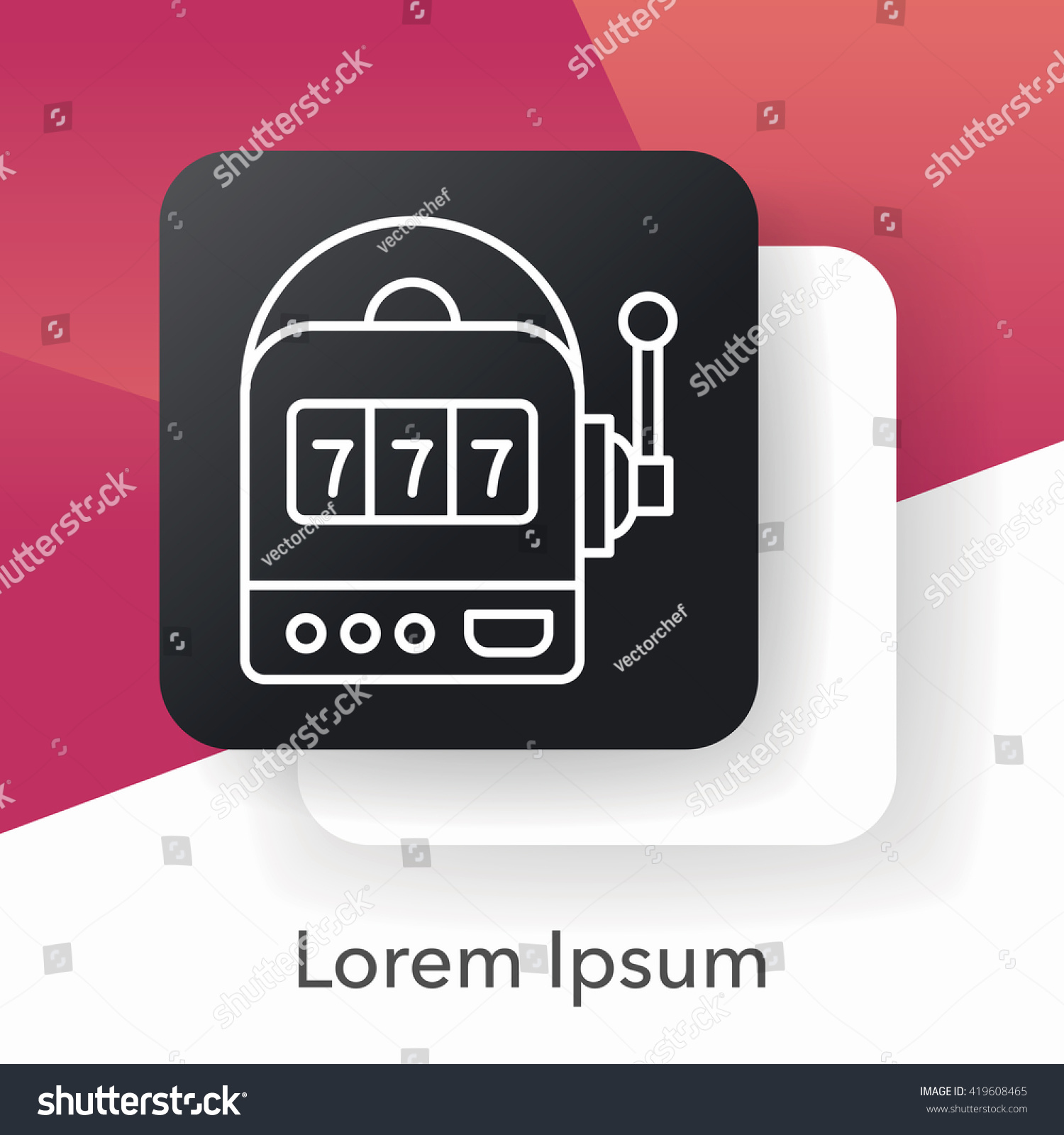 Slot Machine Line Icon Stock Vector 419608465 - Shutterstock