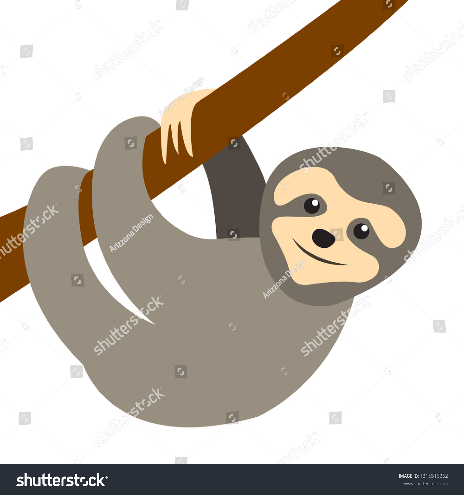 Sloth Emoji Vector Stock Vector (Royalty Free) 1315516352