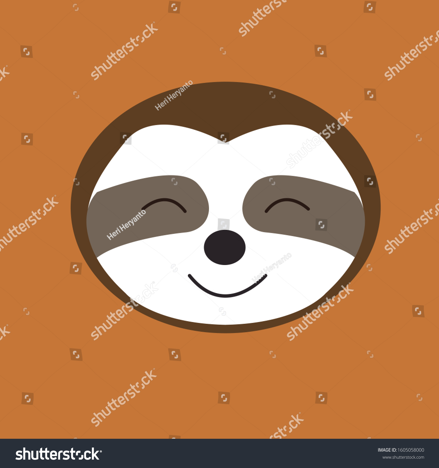 Sloth Face Vector Design Sloth Head Stock Vector (Royalty Free ...