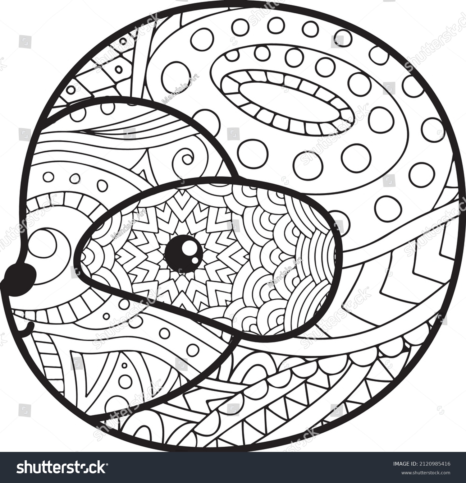 Sloth Mandala Vector Coloring Page Stock Vector (Royalty Free ...
