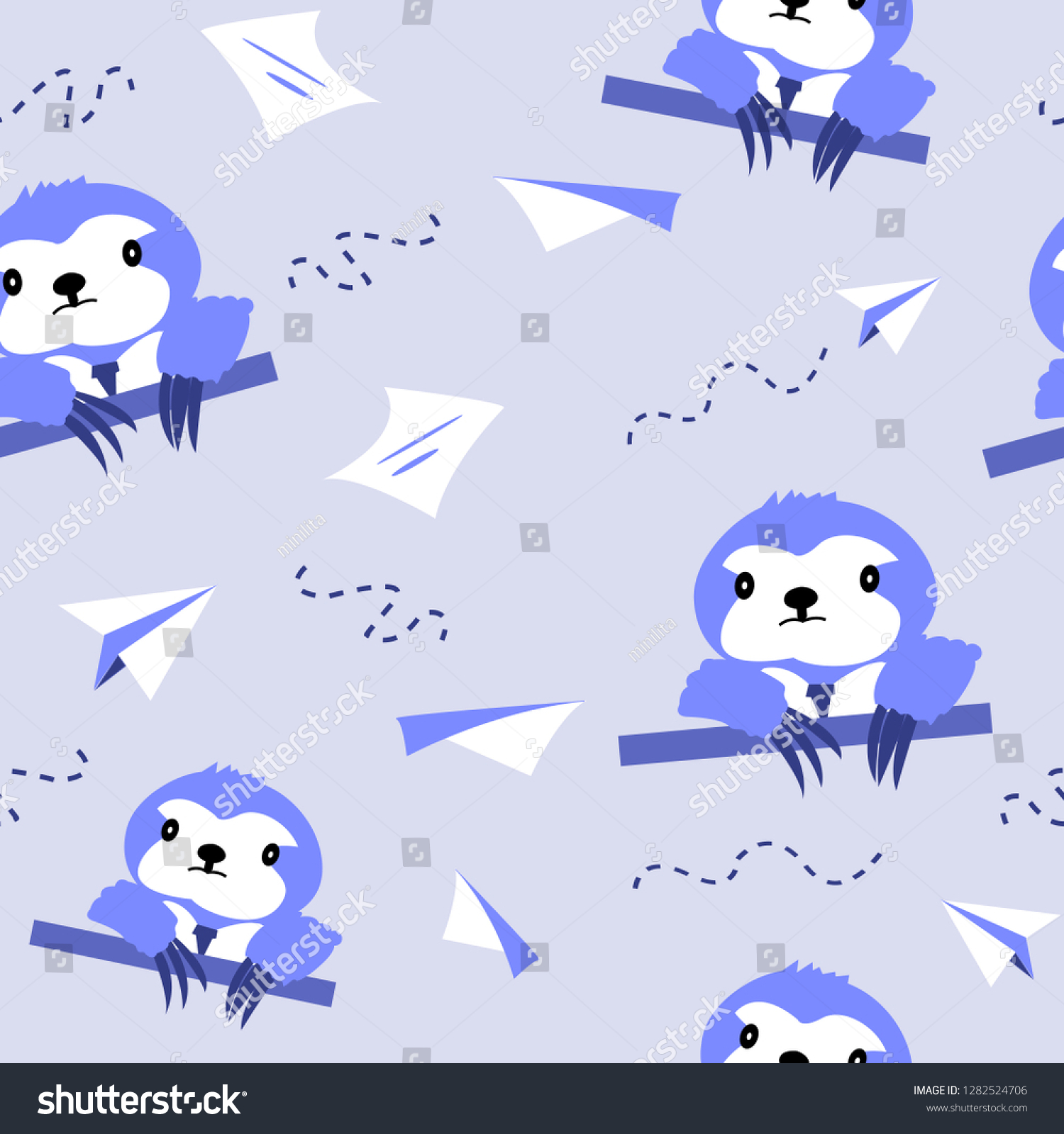 Sloth Office Lazy Procrastination Vector Illustration Stock Vector ...