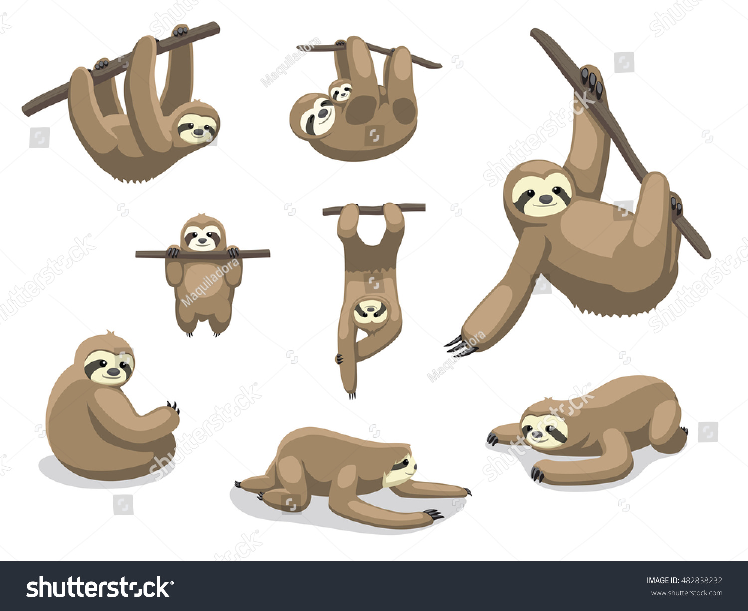 16,982 Sloth illustrations Stock Vectors, Images & Vector Art ...