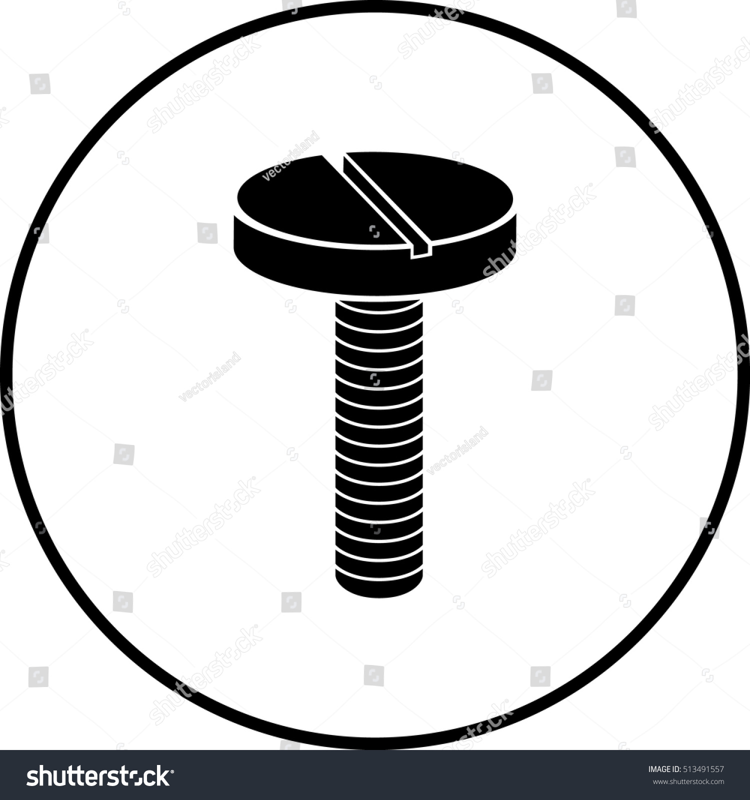 Slotted Screw Symbol Stock Vector (Royalty Free) 513491557