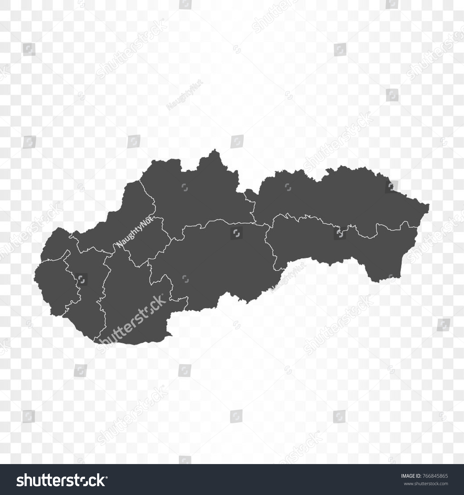 Slovakia Map Isolated On Transparent Background: เวกเตอร์สต็อก (ปลอดค่า ...