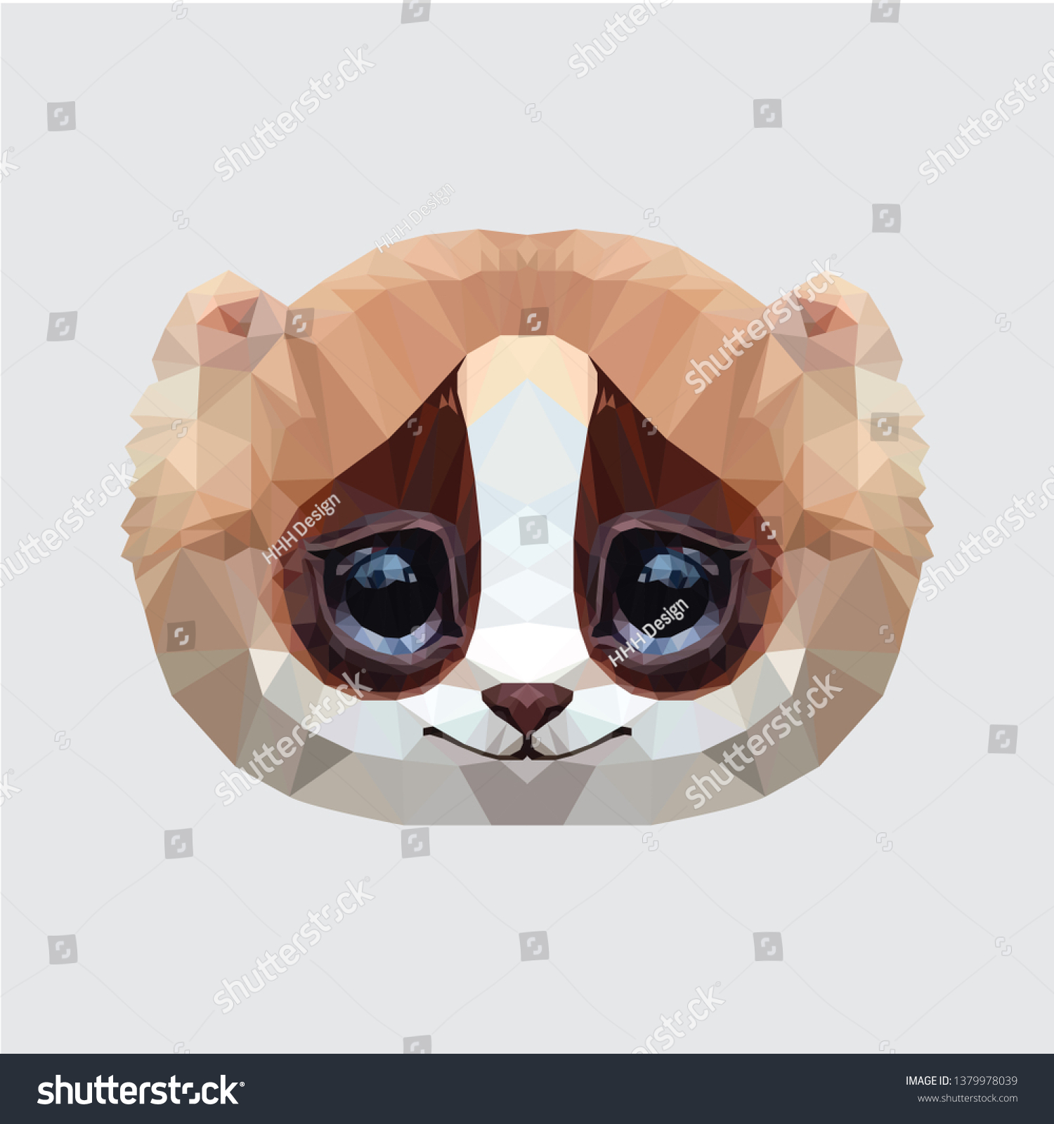 Slow Loris Lowpoly Design Stock Vector (Royalty Free) 1379978039 ...