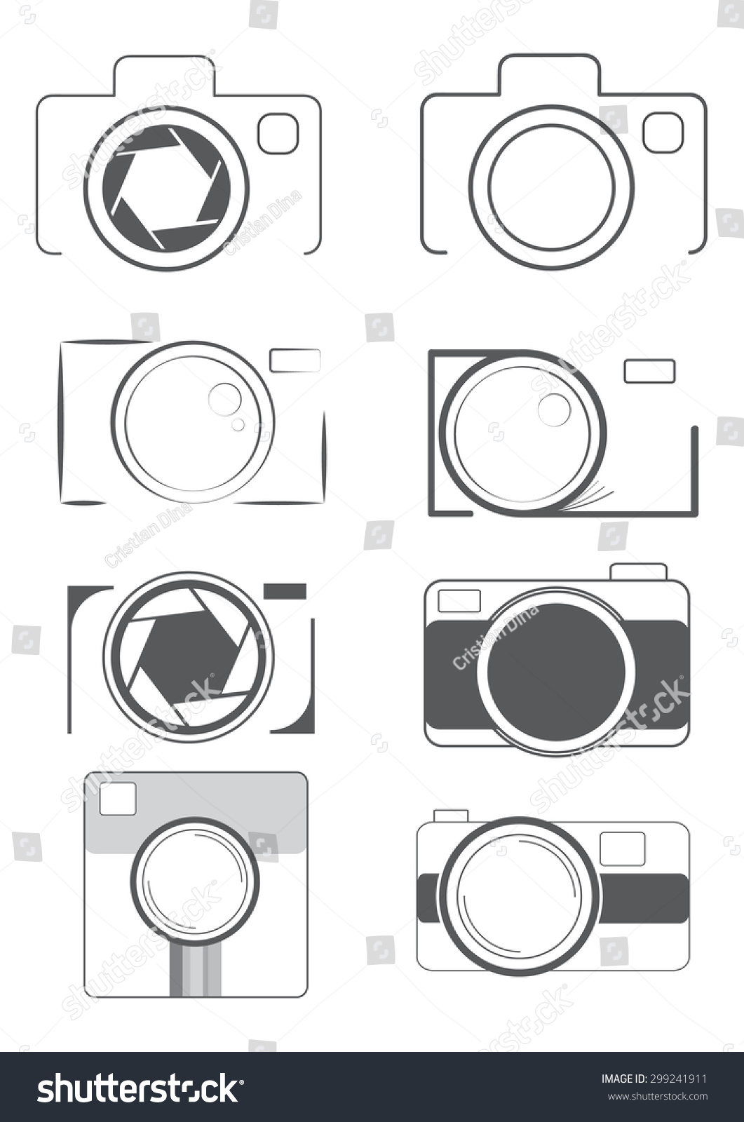 Slr Camera Logo Icon Stock Vector (Royalty Free) 299241911