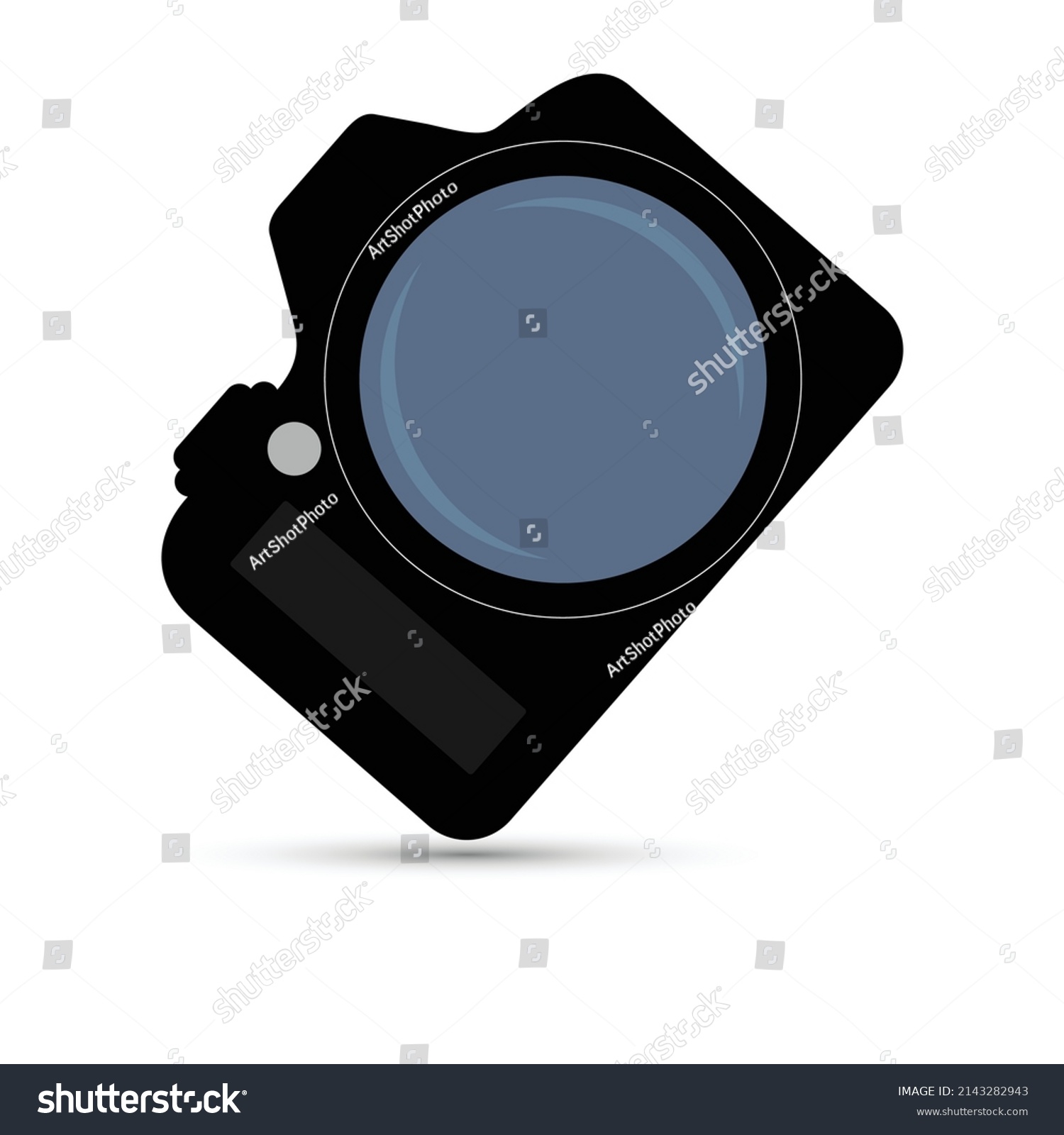 Slr Photo Camera Vector On White Stock Vector (Royalty Free) 2143282943 ...