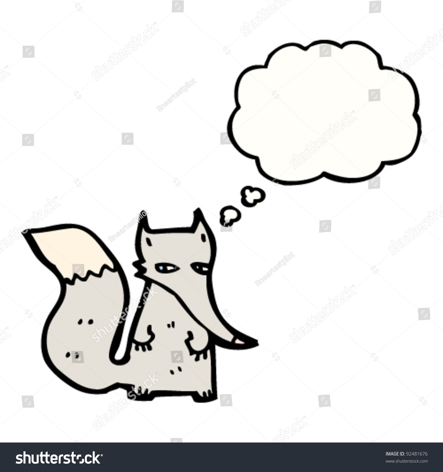 Sly Wolf Cartoon Stock Vector (Royalty Free) 92481676 | Shutterstock