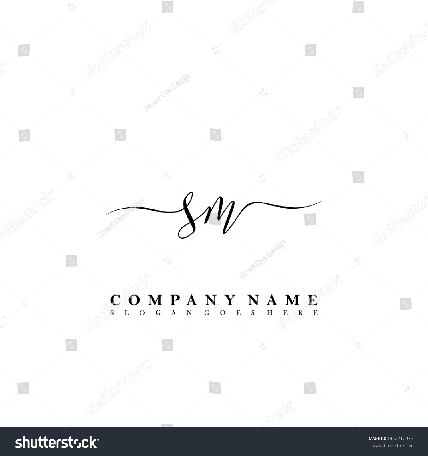 Sm Initial Luxury Handwriting Logo Vector Stock Vector (Royalty Free ...