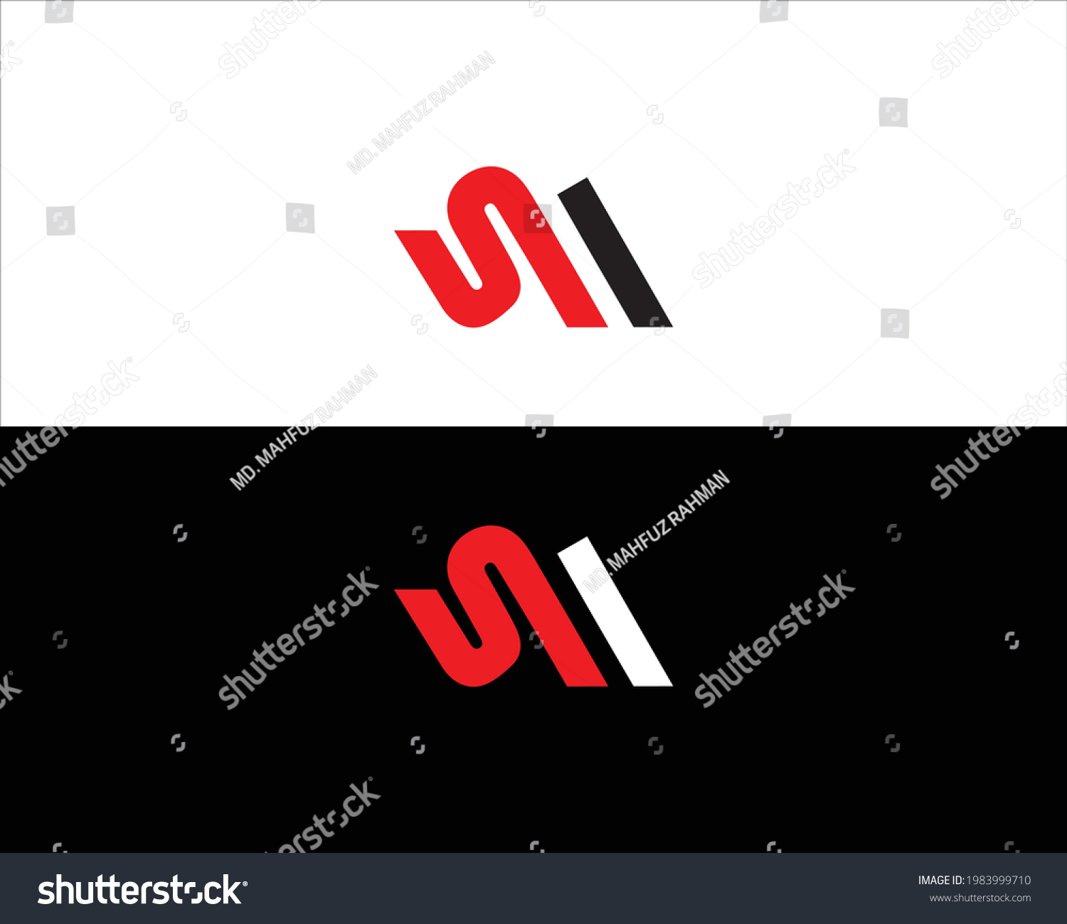 Sm Letter Initial Logo Design Template Stock Vector (Royalty Free ...