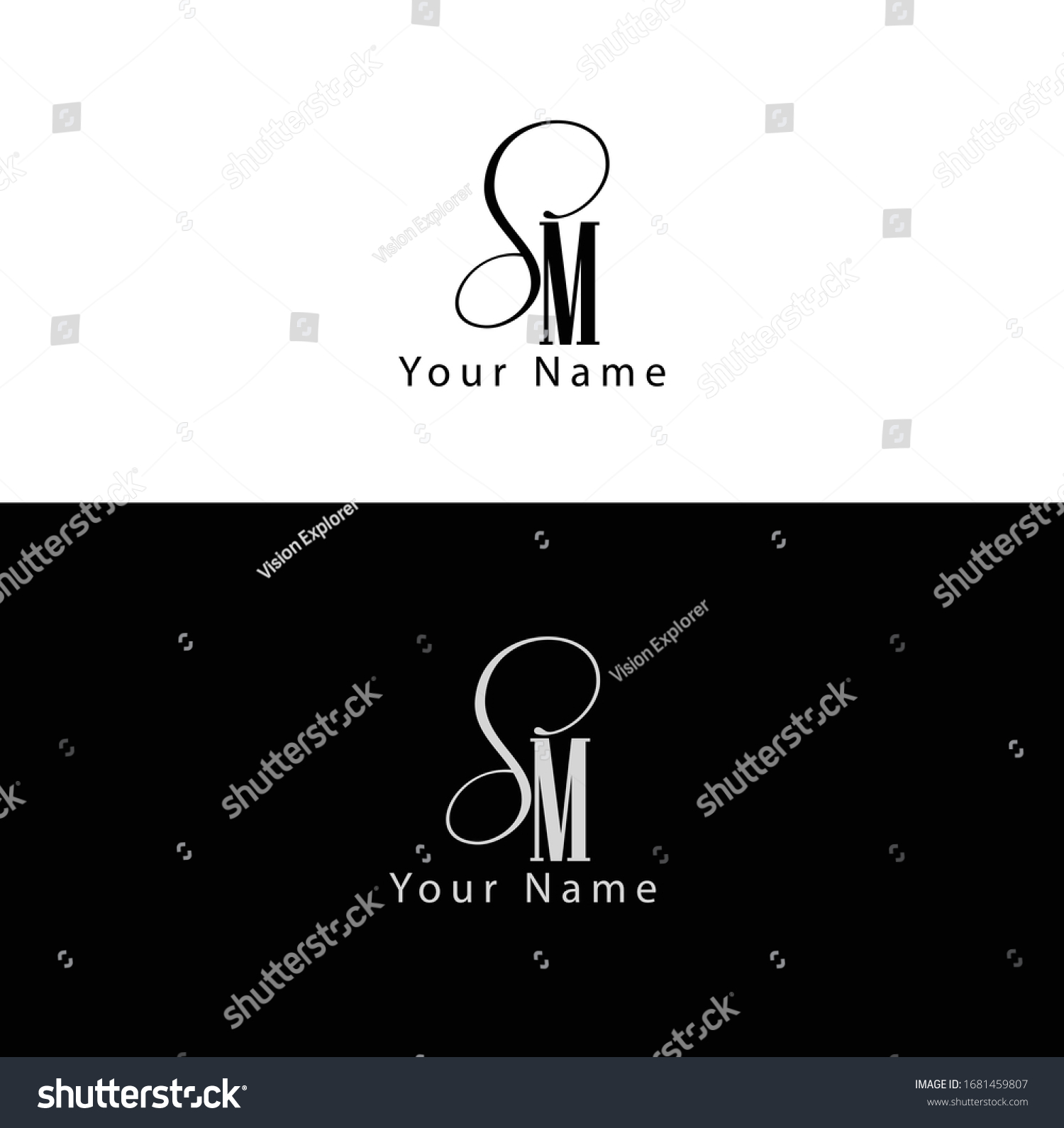 Sm Letter Logo Design Template Vector Stock Vector (Royalty Free ...